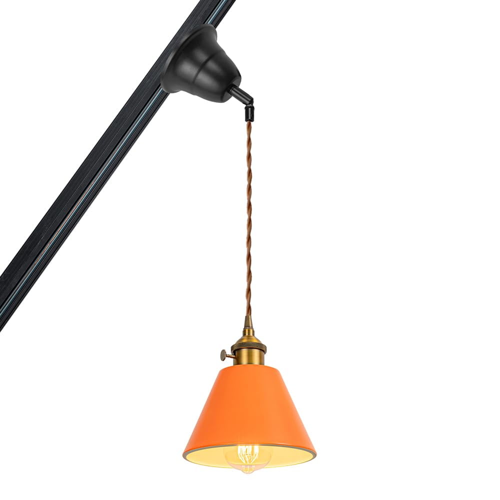 KAYYELAMP Tilt Position Track Light J-Type Gold Switch Base Orange ...