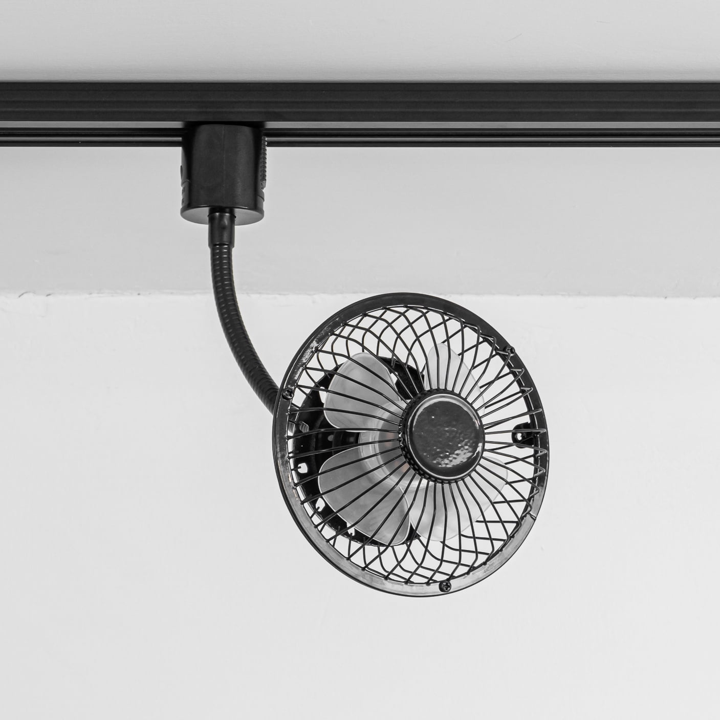 KAYYELAMP Track Mounted J-Type Ceiling Black Fan Flexible Adjustable ...