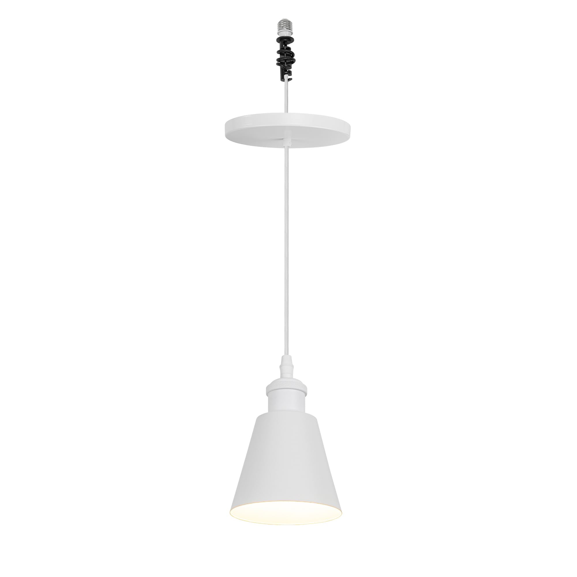 KAYYELAMP White Metal Mini Shade Hanging Light E26 White Base ...