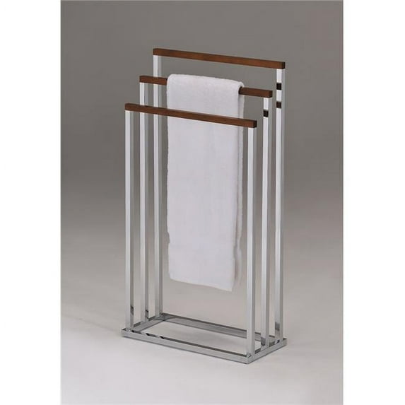 KB BS-1353 33 x 17.7 x 8.26 in. Towel Stand - Chrome & Walnut - Walmart.com