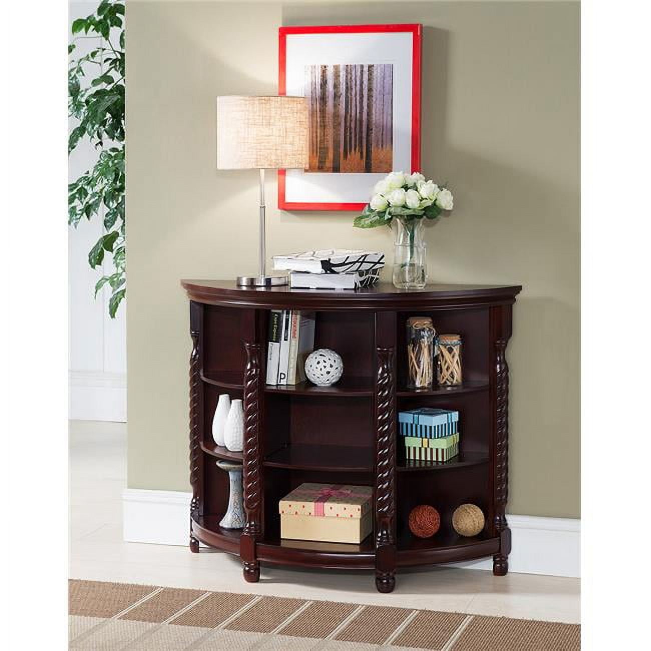 K&B Wooden Console Table with Storage, Cherry Finish, 30 x 38 x 30 H ...