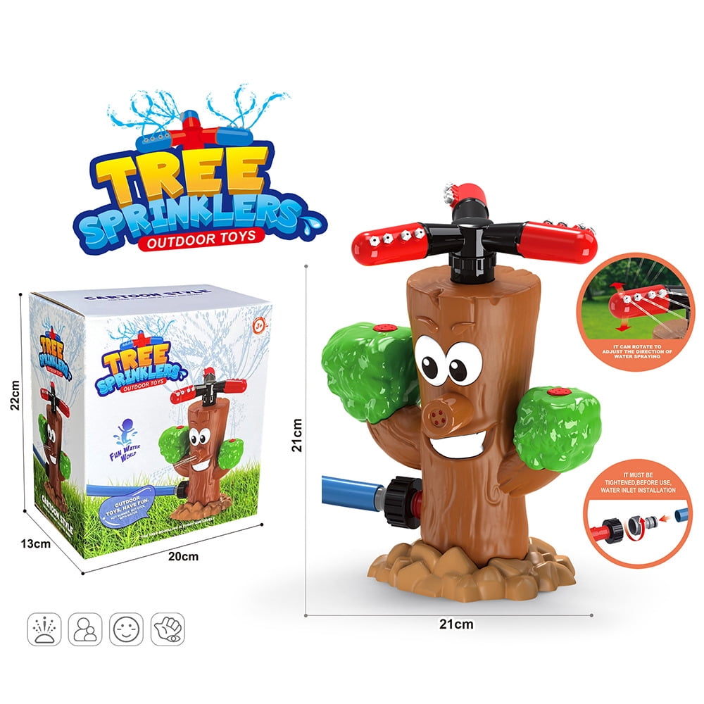KBDFA Summer Outdoor Pool Lawn Children's Water Play Toys Tree Stump Rotating Sprinkler Parent ...