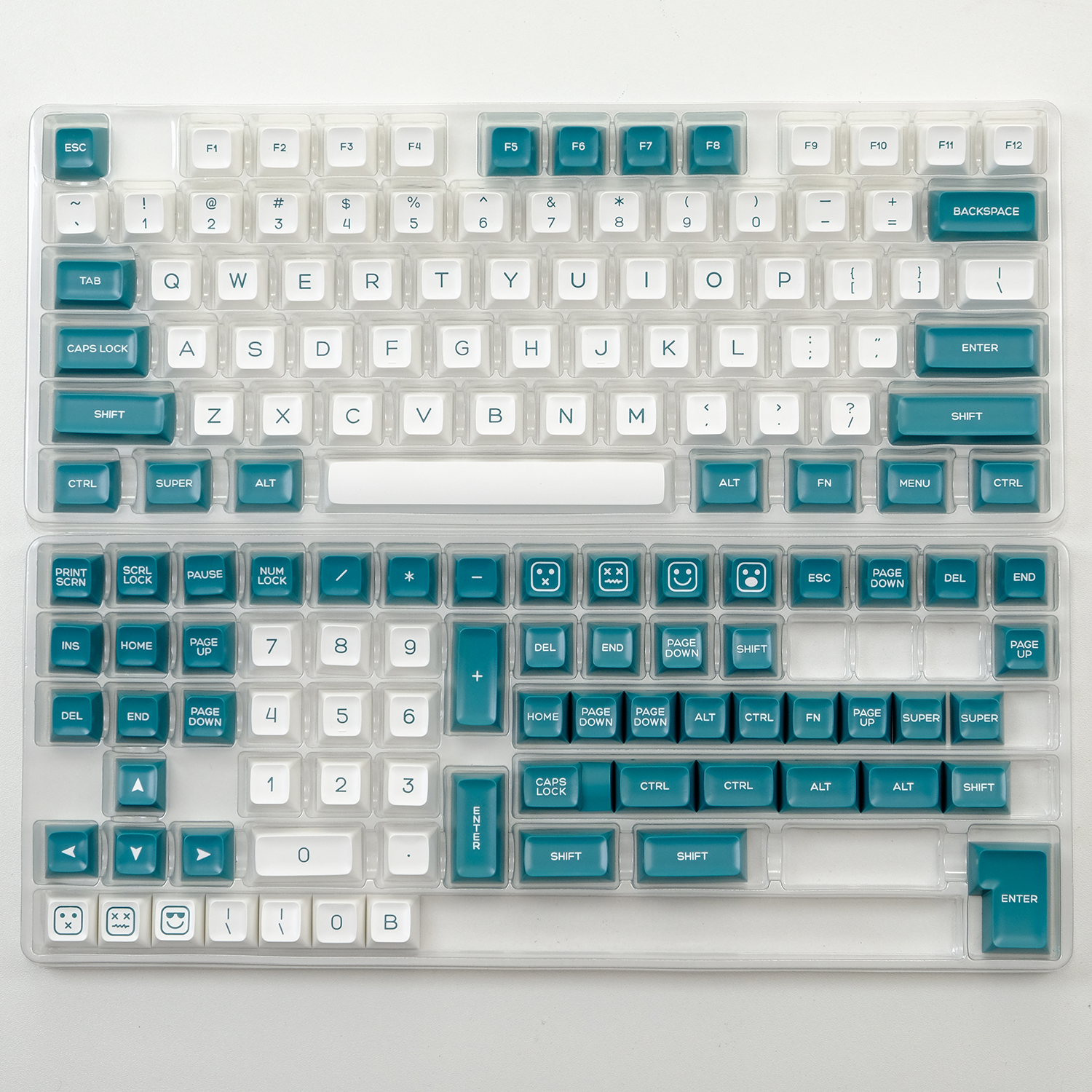 KBDiy 142 Keys/Set SA Keycap PBT Cyan Translucent Keycaps Custom Double ...