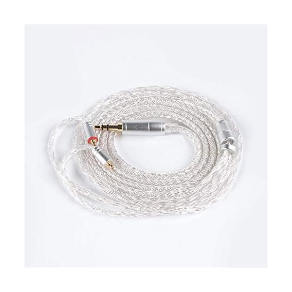 KBEAR 8 Core Graphene Single Crystal Copper Silver-Plated Upgrade MMCX Earphone Cable, HiFi ...