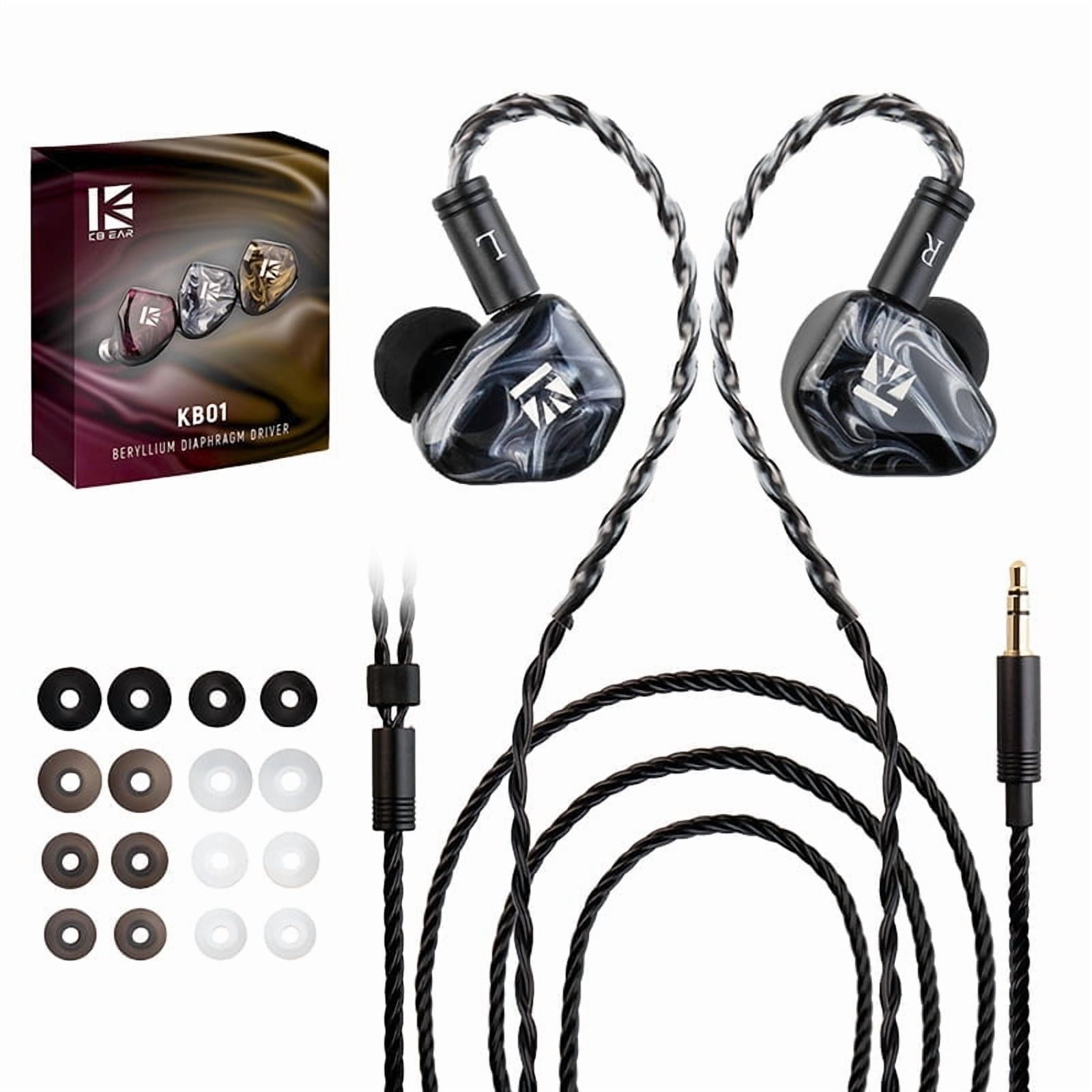 KBEAR KB01 Headphones 10MM Beryllium Diaphragm Dynamic Drivers Earphone ...