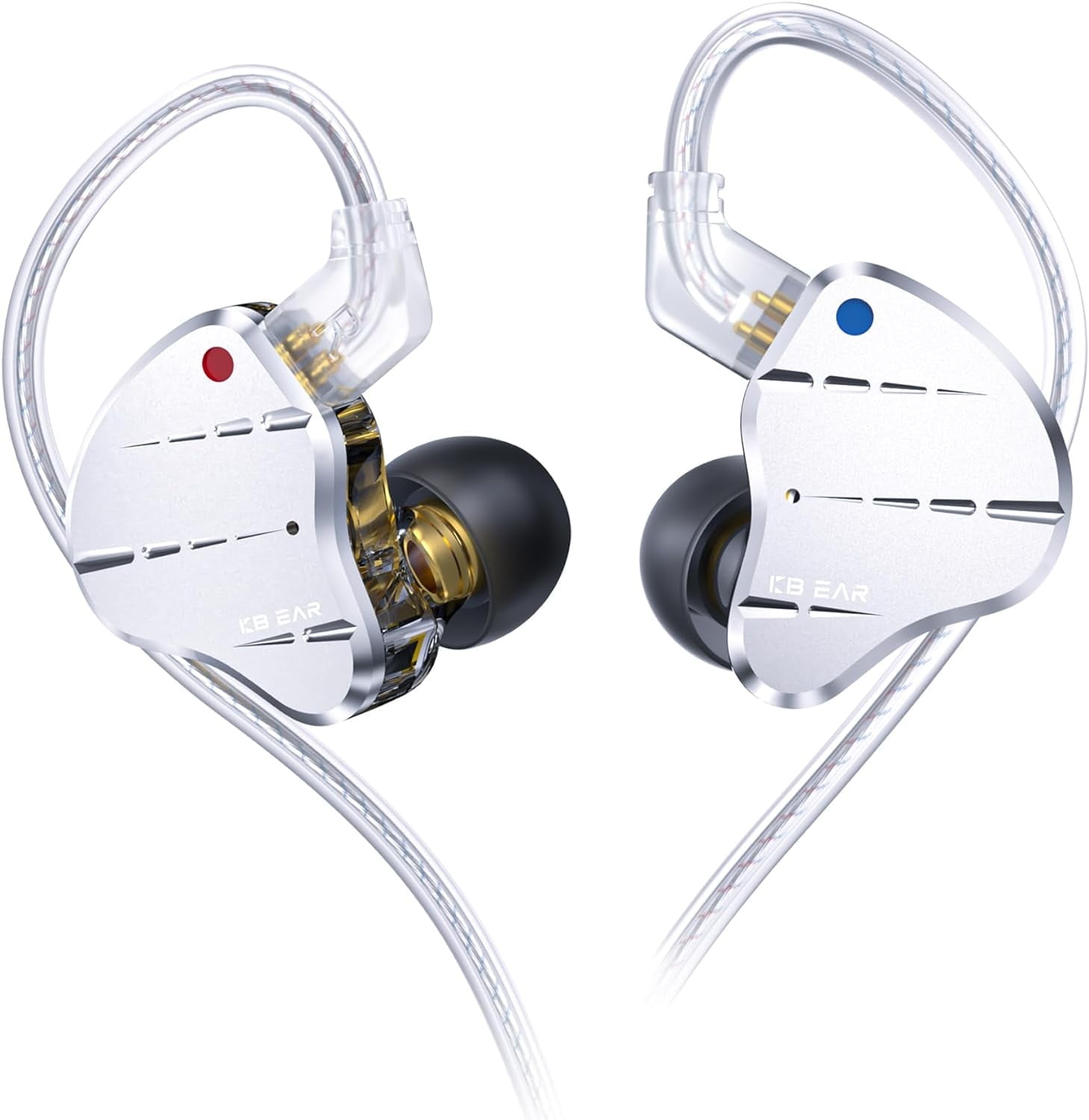 KBEAR KS10 in Ear Monitor, Wired Erbuds 4BA+1DD Hybrid Driver HIFI IEM Headphone, High Fidelity ...