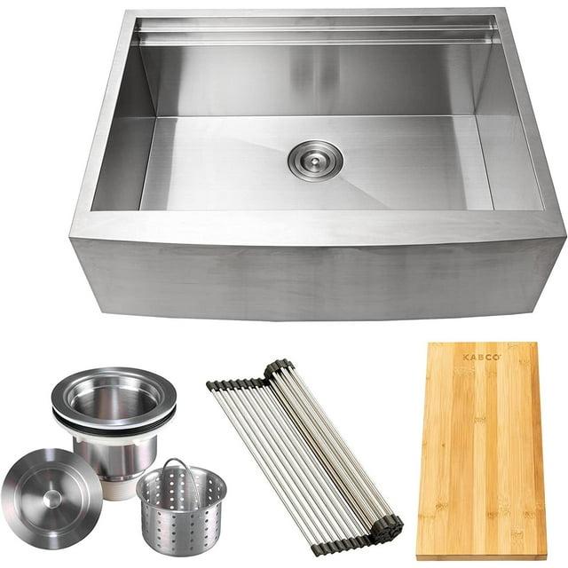 KBFmore 30 inch 16 Gauge Apron Front Farmhouse Single Bowl Undermount ...