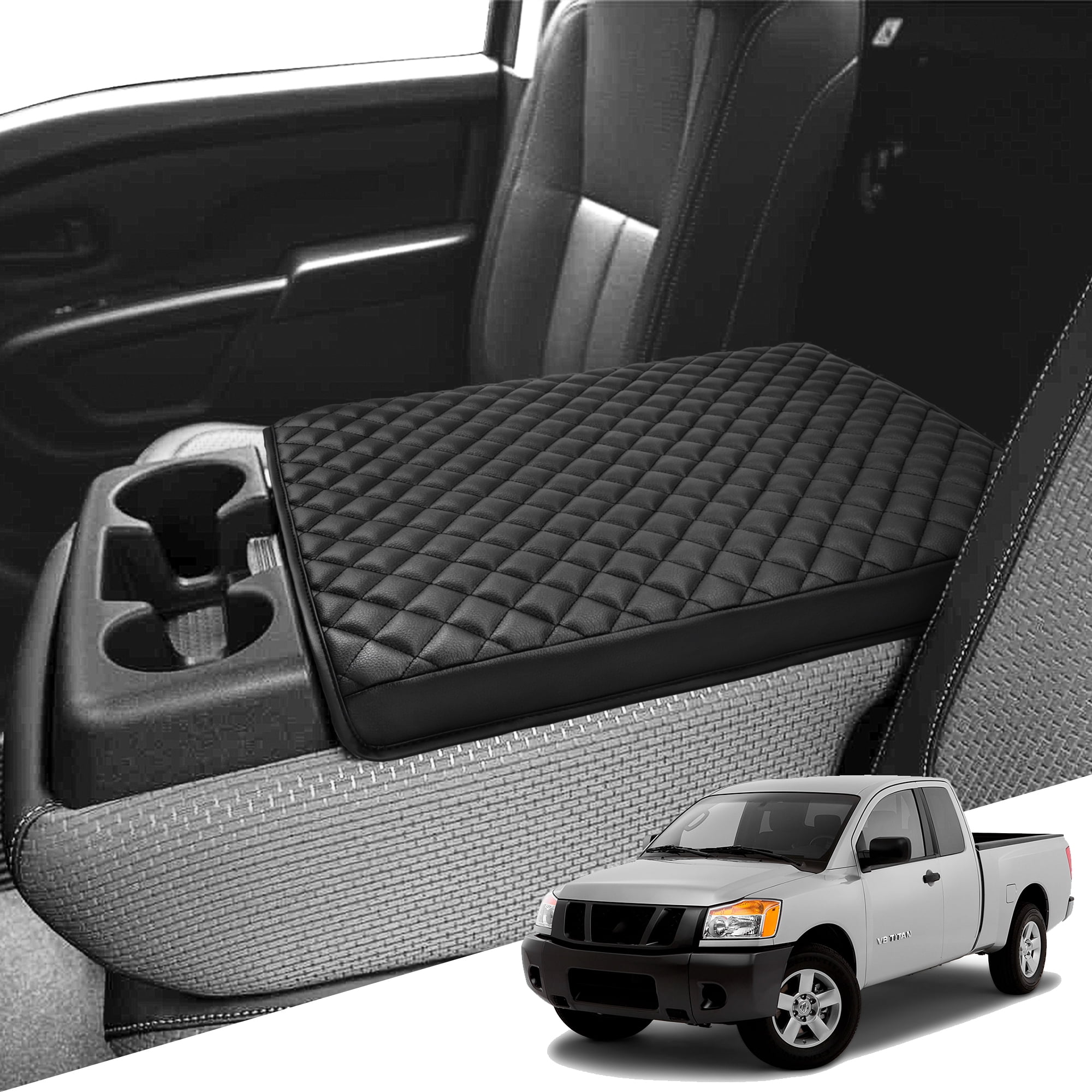 KBH Center Console Cover for Nissan Titan 2004-2024 Jump Seat, Black ...