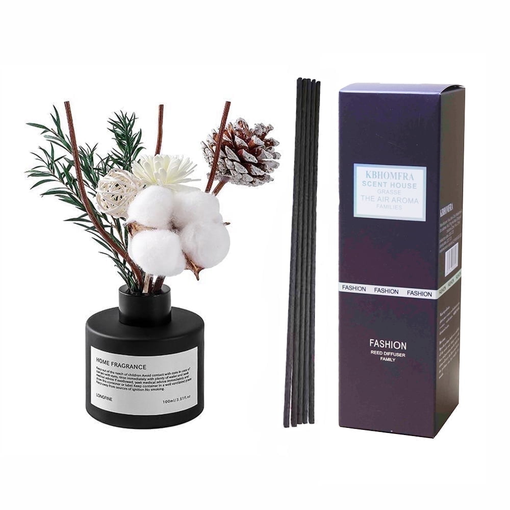 KBHOMFRA Reed Diffuser Set with Dried Flowers, 3.38oz Osmanthus Scent ...