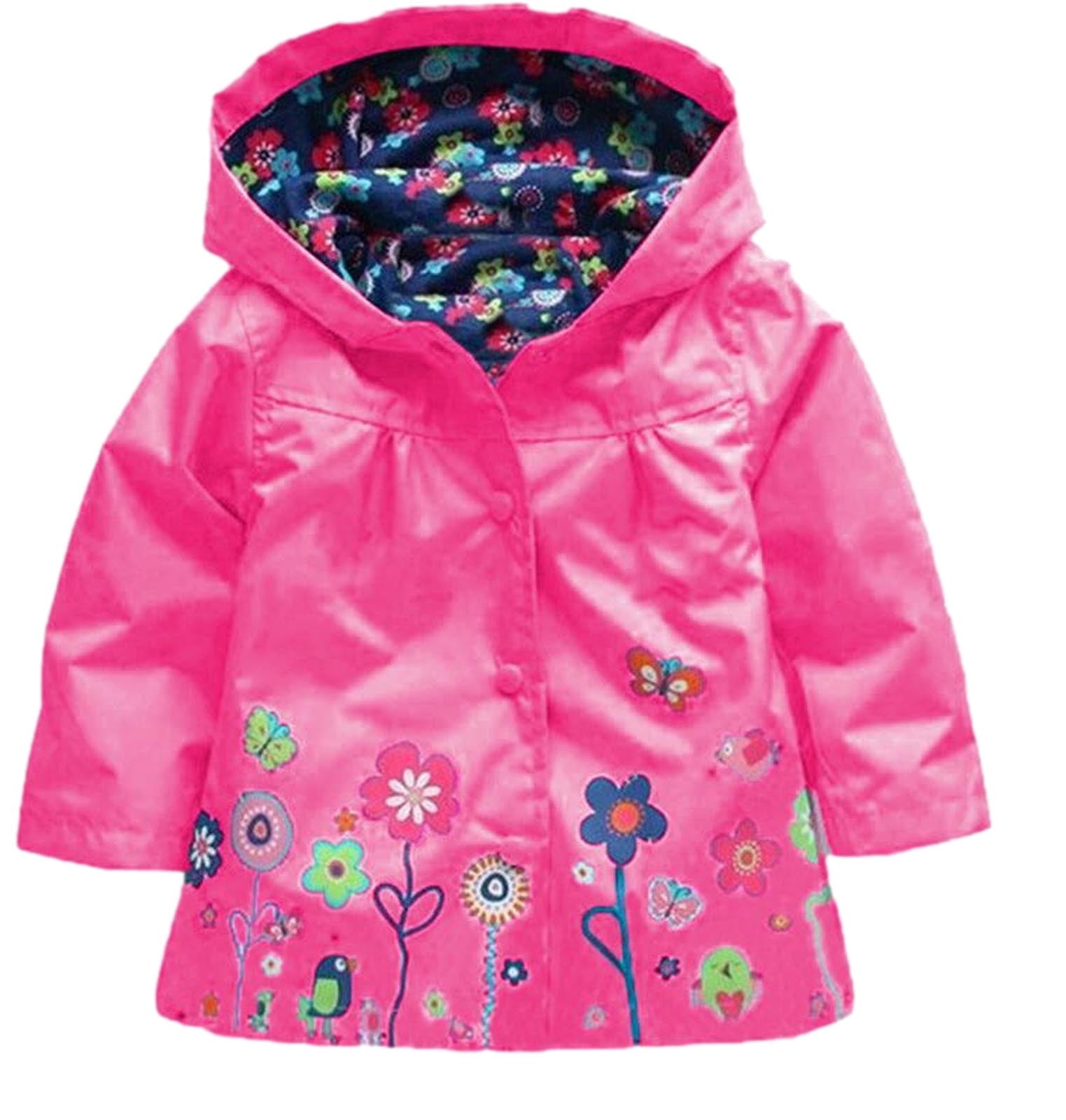 KBKYBUYZ Girls Clothe Jacket Kids Raincoat Coat Hooded Outerwear ...