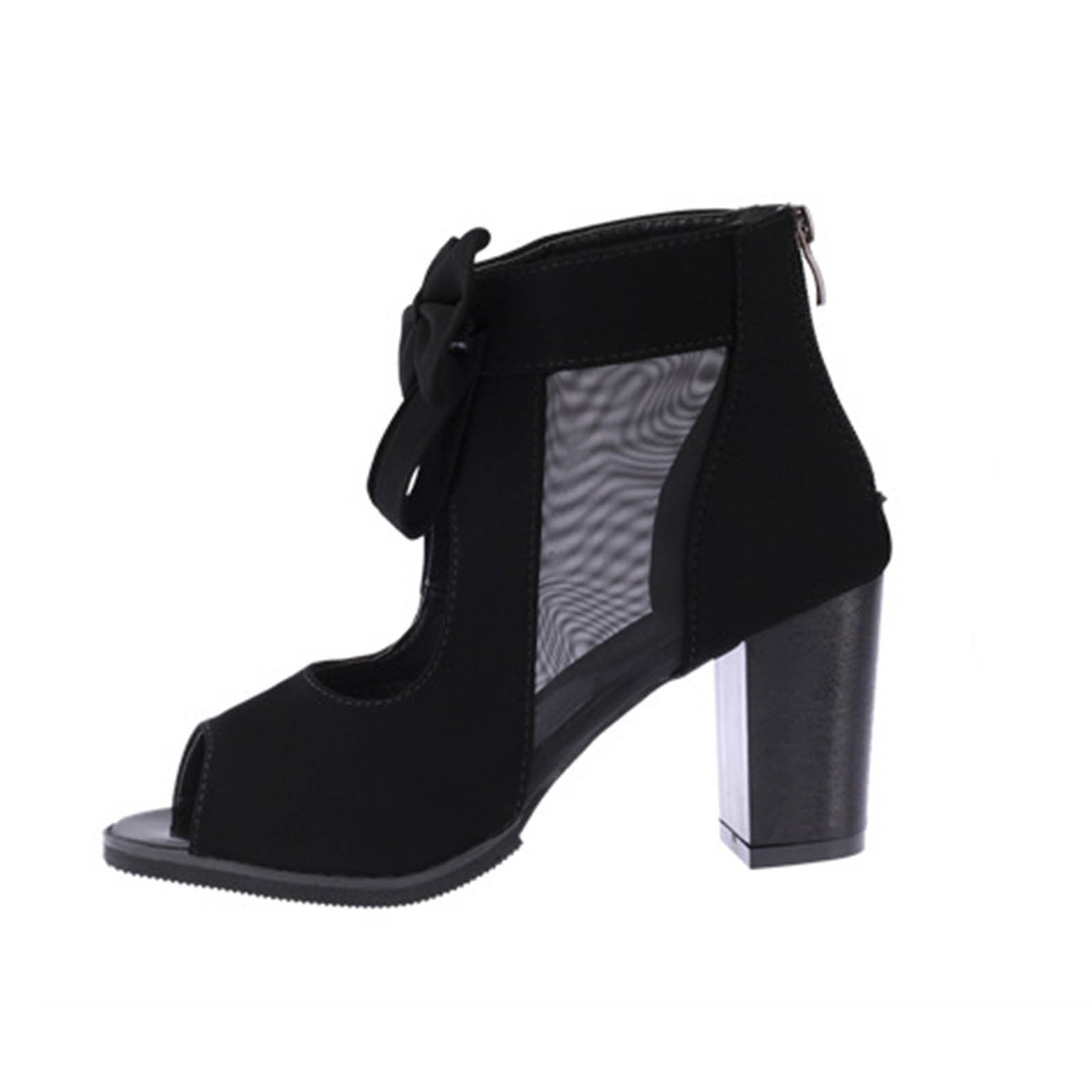 KBKYBUYZ New Basis Sandals Boots Hollow Bow Ladies Sandals Back Zipper ...