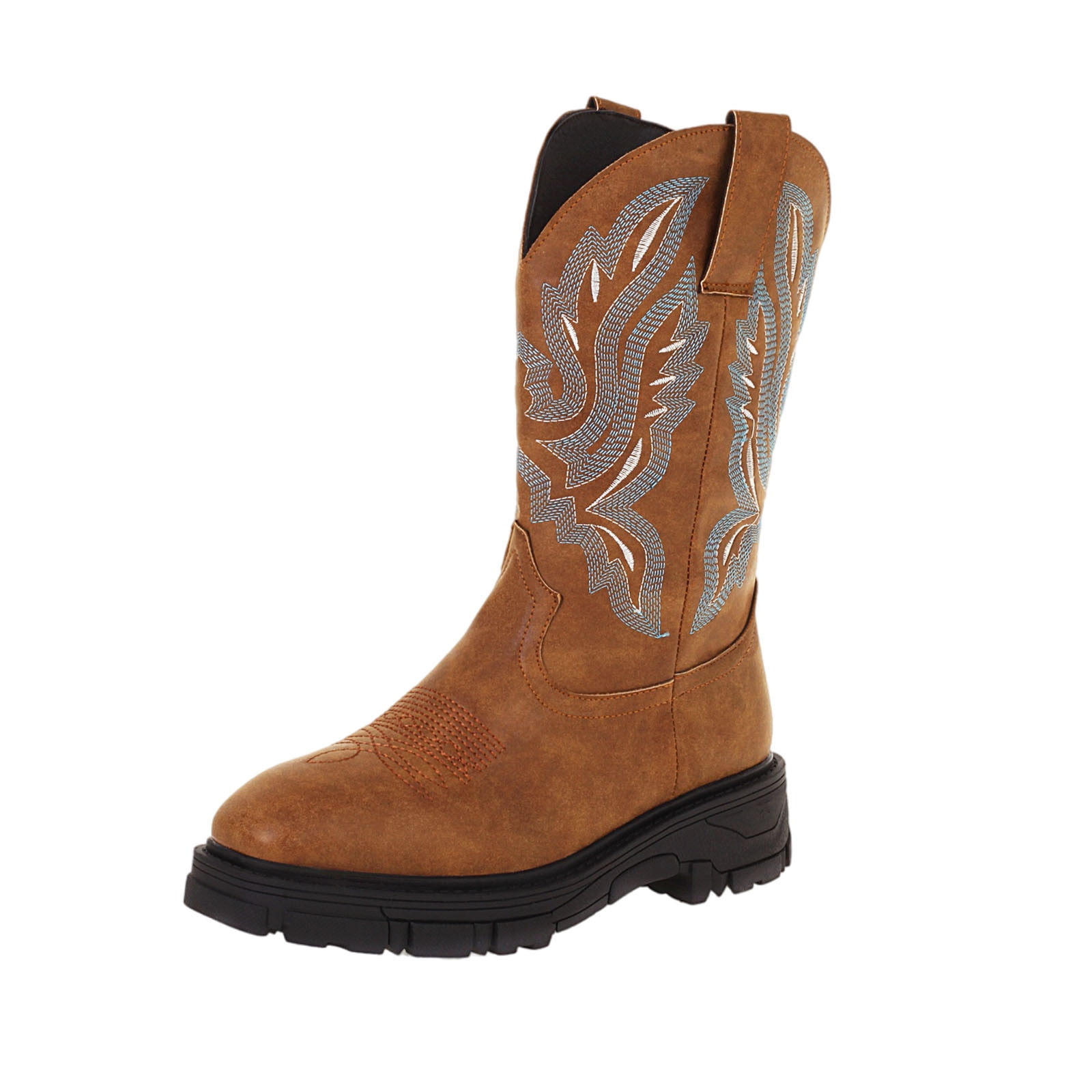 KBKYBUYZ Vintage Embroidered Men's Round Toe Boots - Walmart.com