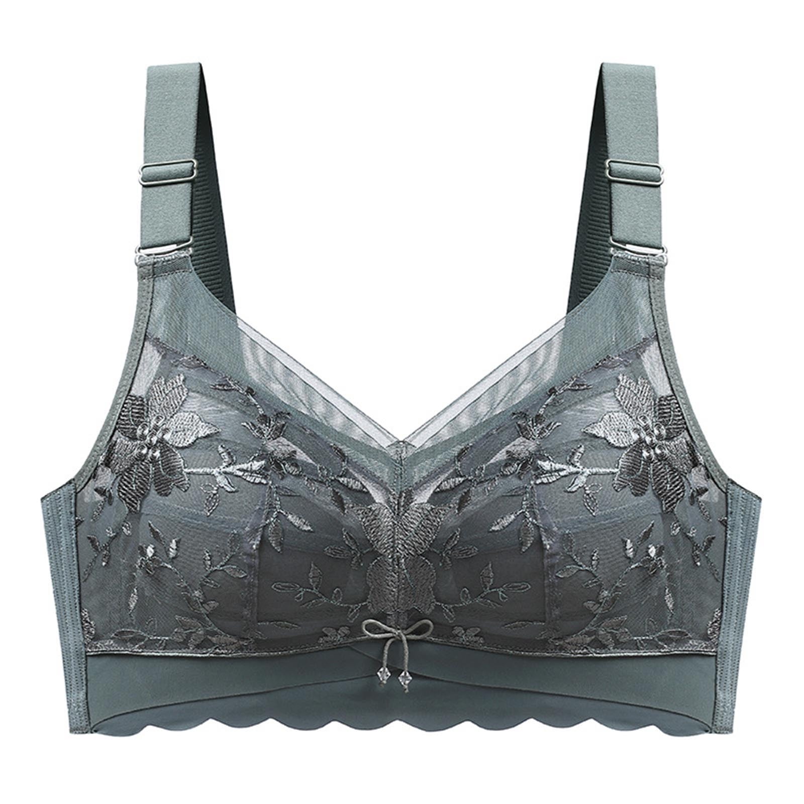 KBKYBUYZ Women's Bra Wire Free Underwear Large Size Thin Cup Lace Hot ...