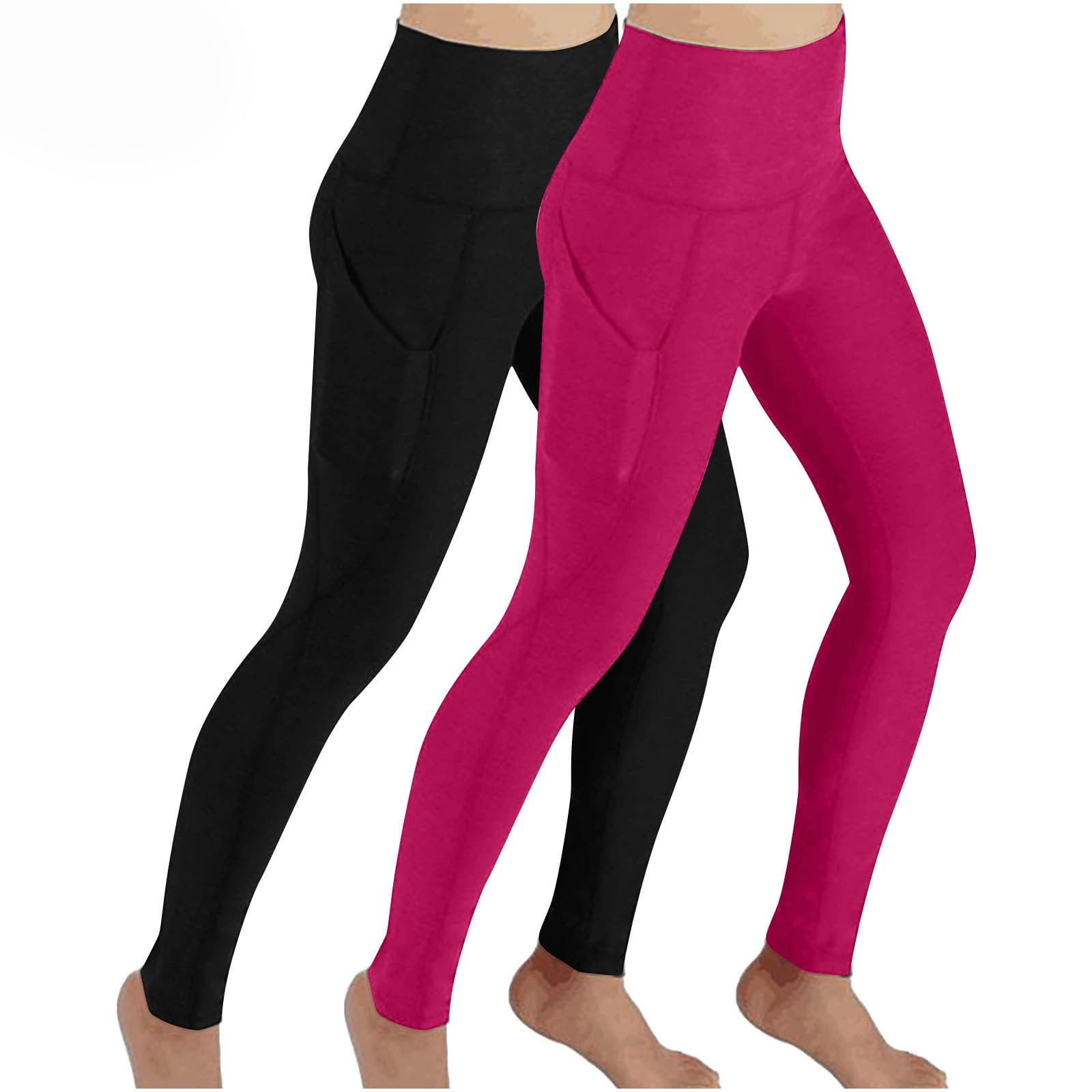 KBODIU 2PC Womens Yoga Pants, High Waisted Tummy Control Running ...