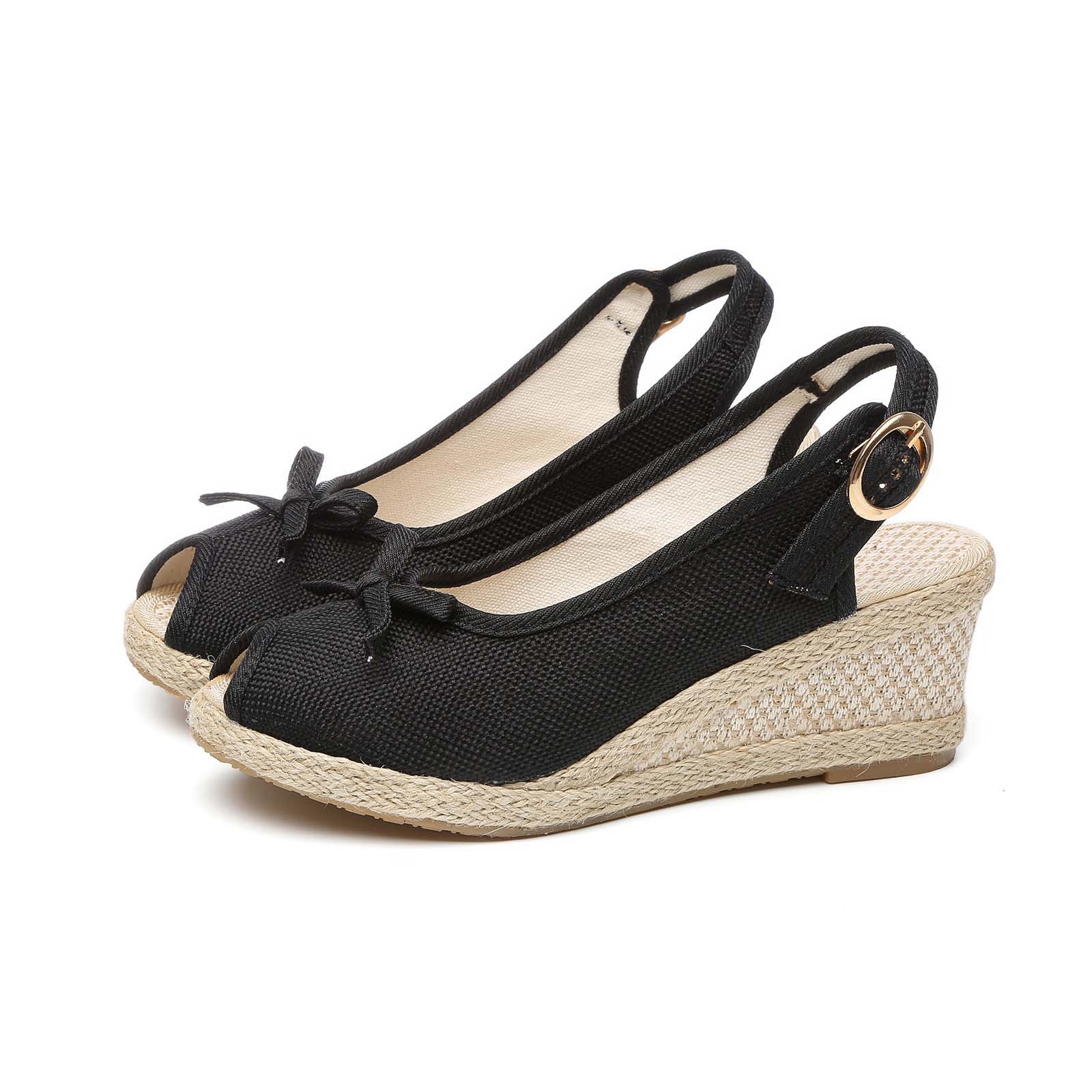 KBODIU Closed Toe Platform Wedge Sandals for Women, Women's High Heels ...