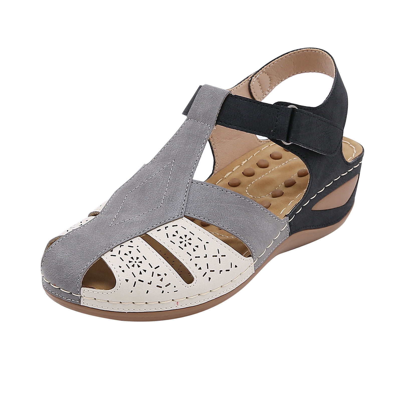 KBODIU Closed Toe Platform Wedge Sandals for Women, Women's Sandals ...