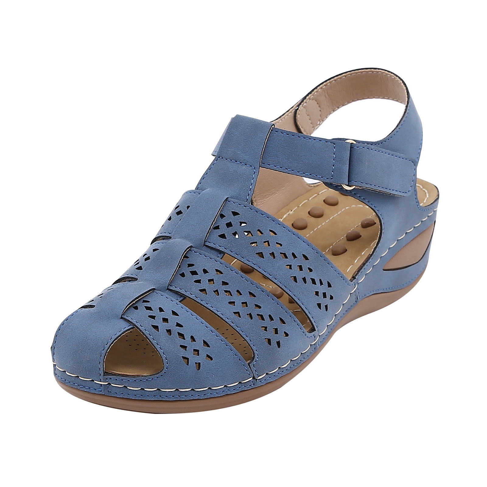 KBODIU Closed Toe Platform Wedge Sandals for Women, Women's Sandals ...