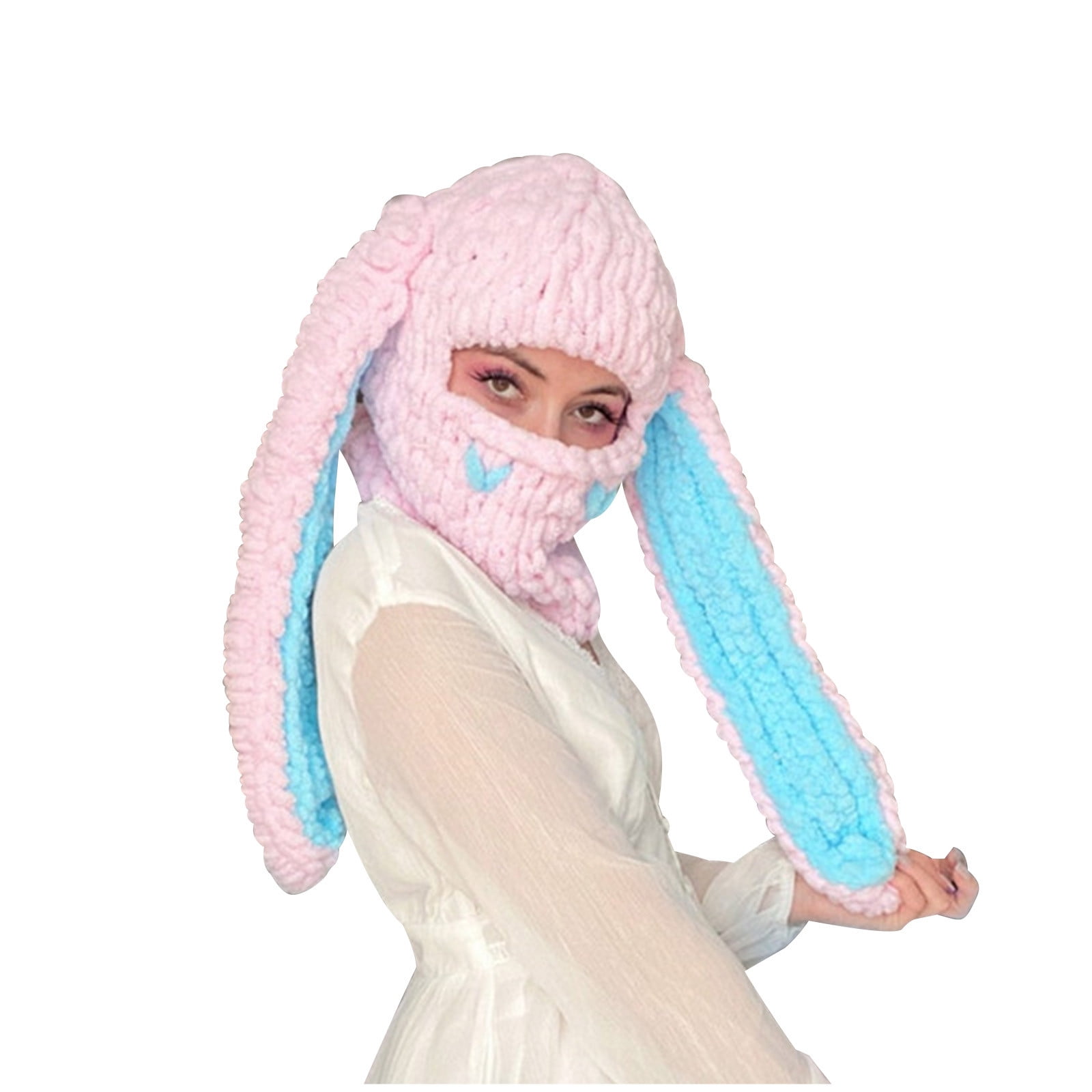 KBODIU Head Cover New Sweet Cool Wind Hat Hand-knitted Plush Hat Big ...