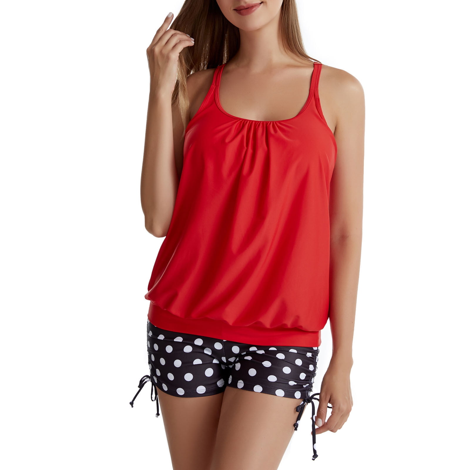 KBODIU Tankini Swimsuit Two Piece Tummy Control Bathing Suits Blouson ...