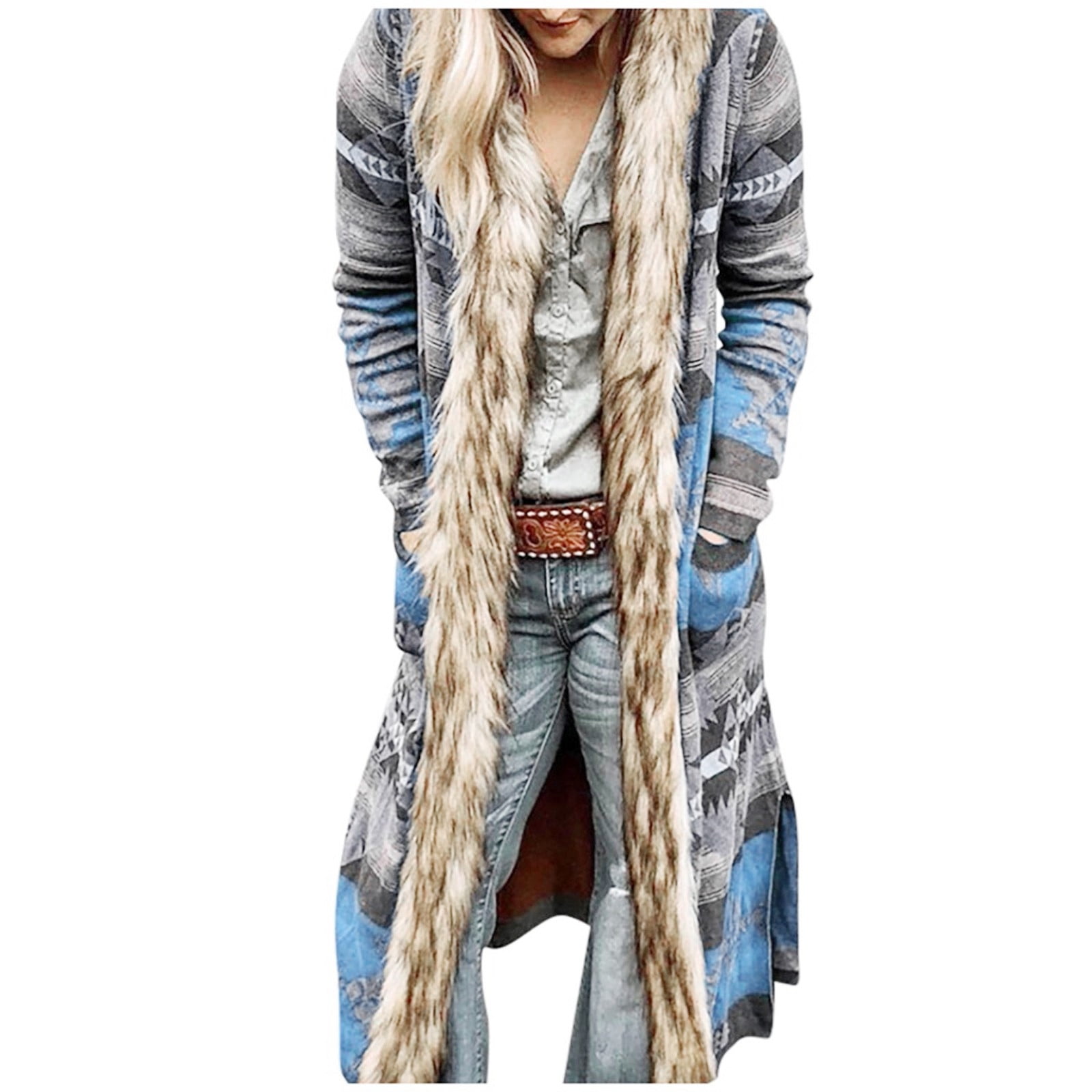 KBODIU Women Thicken Warm Winter Coat Hood Down Parka Faux Fur Outdoor ...