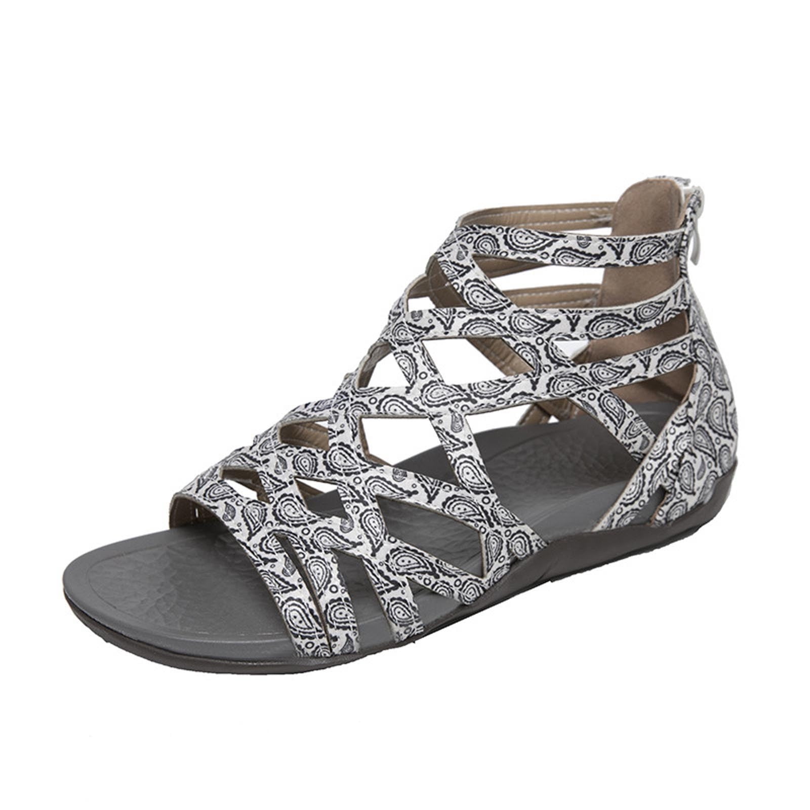 KBODIU Women's Arch Support Sandals Orthotic Adjustable Flat Sandals ...