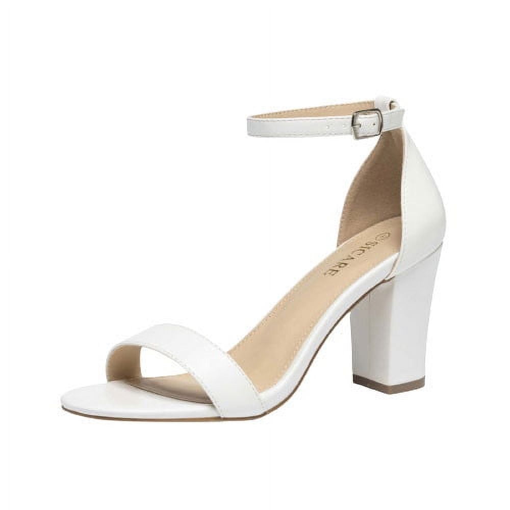 KBODIU Women's Chunk Low Heel Pump Sandals Women's High Heels Open Toe ...