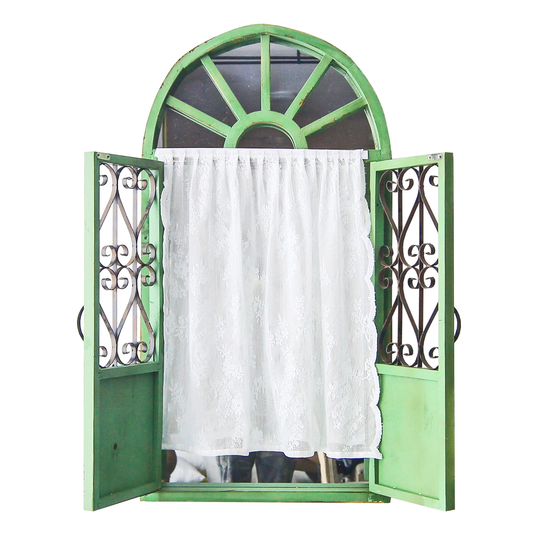 KBOOK 1 Panel Lace Short Curtain Self-adhesive Heading Kitchen Window ...