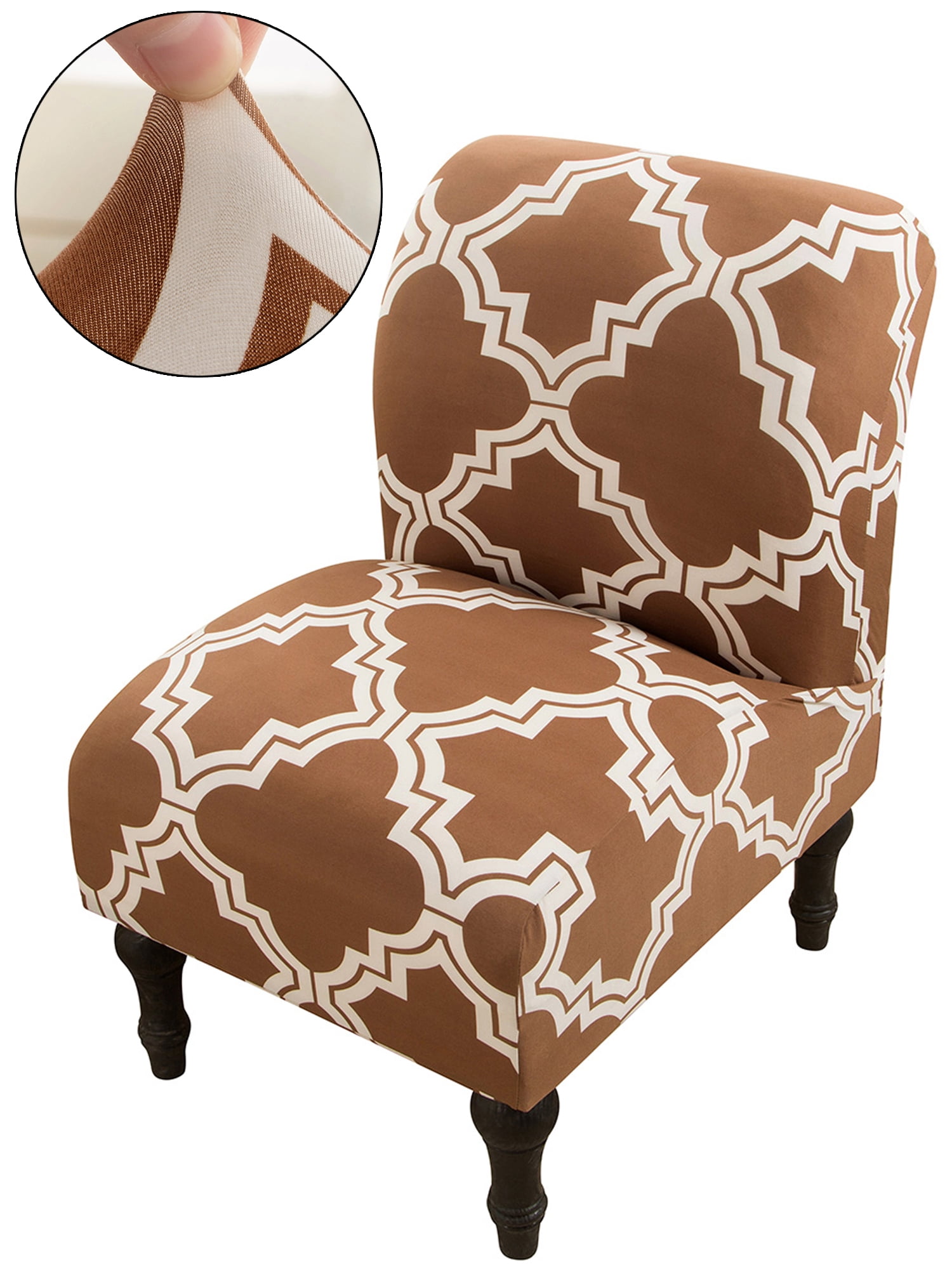 KBOOK Armless Accent Chair Cover Stretch Printed Slipper Chair ...