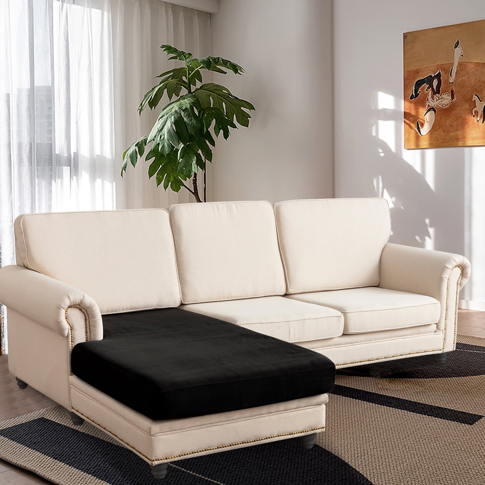 KBOOK Chaise Covers for Living Rooms Velvet Chaise Chair Slipcover ...