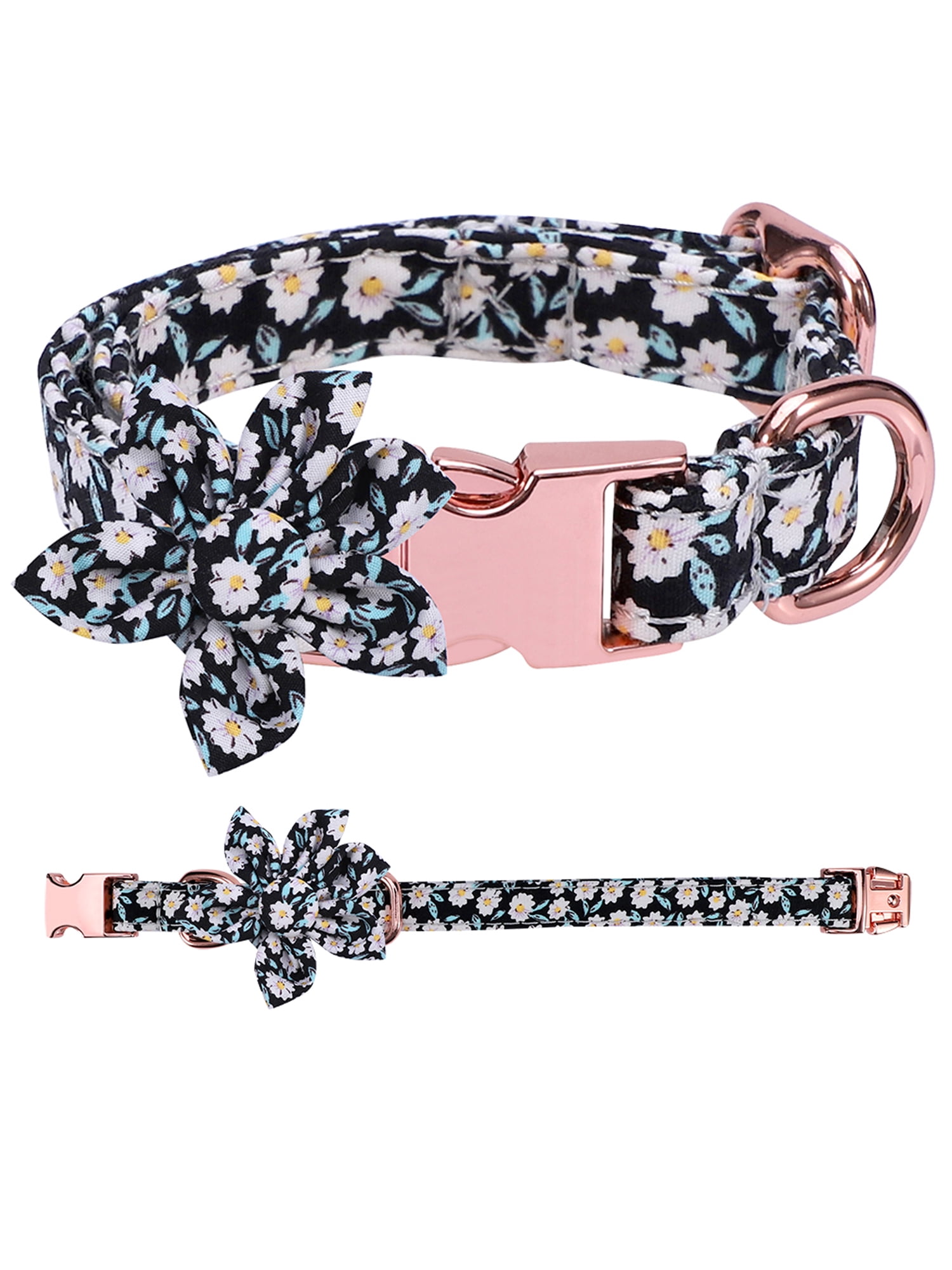 KBOOK Dog Cat Collar Adjustable Floral Puppy Collar for Small Medium ...