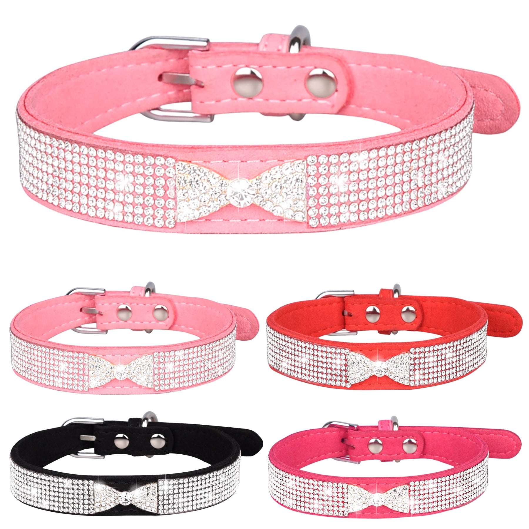 KBOOK Dog Collar Rhinestone Cute Bling Bowtie Dog Cat Puppy Collars ...