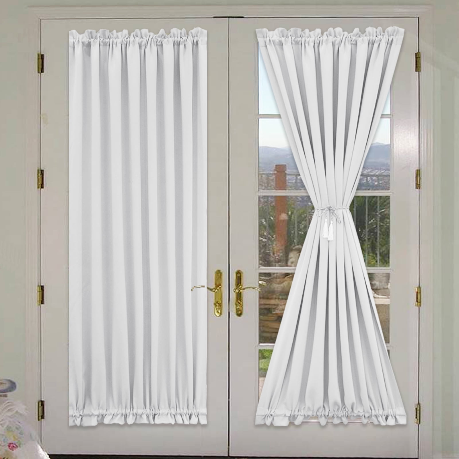 KBOOK French Door Curtains Blackout Thermal Rod Pocket Door Window ...