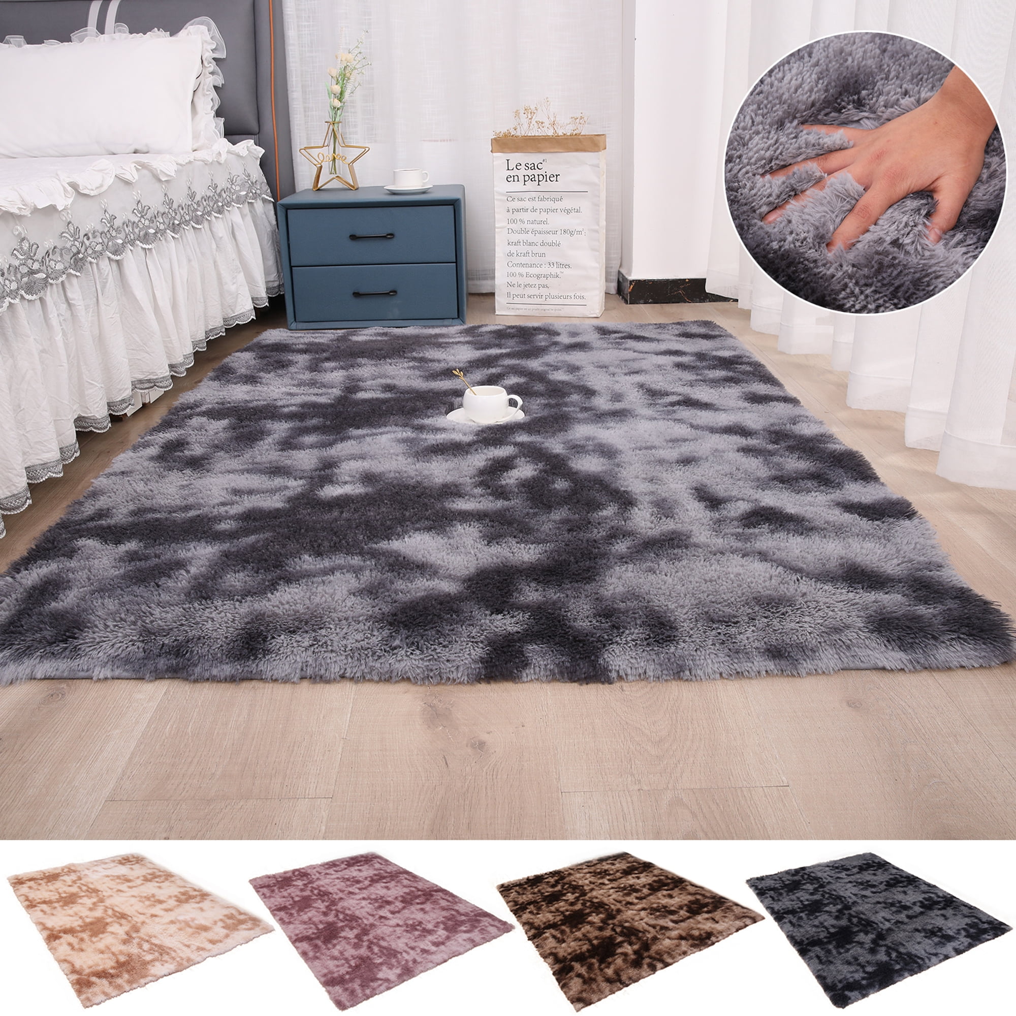 KBOOK Fur Area Rug 31"x63" Shaggy Feet Rugs Floor Rug for Living Room ...