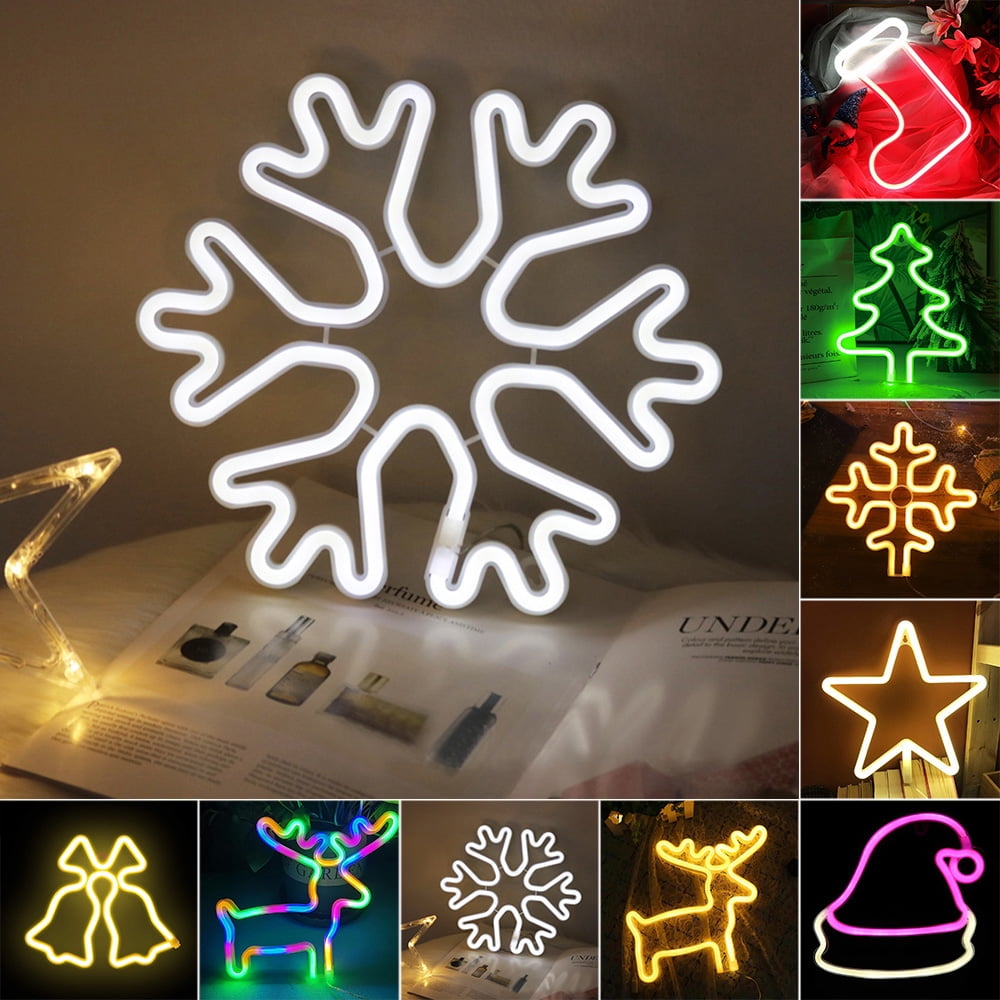 KBOOK LED Neon Christmas Lights, USB/Battery Operated Wall Decor for ...