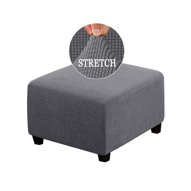 KBOOK Ottoman Cover Square Ottoman Slipcover Stretch Jacquard Footstool ...