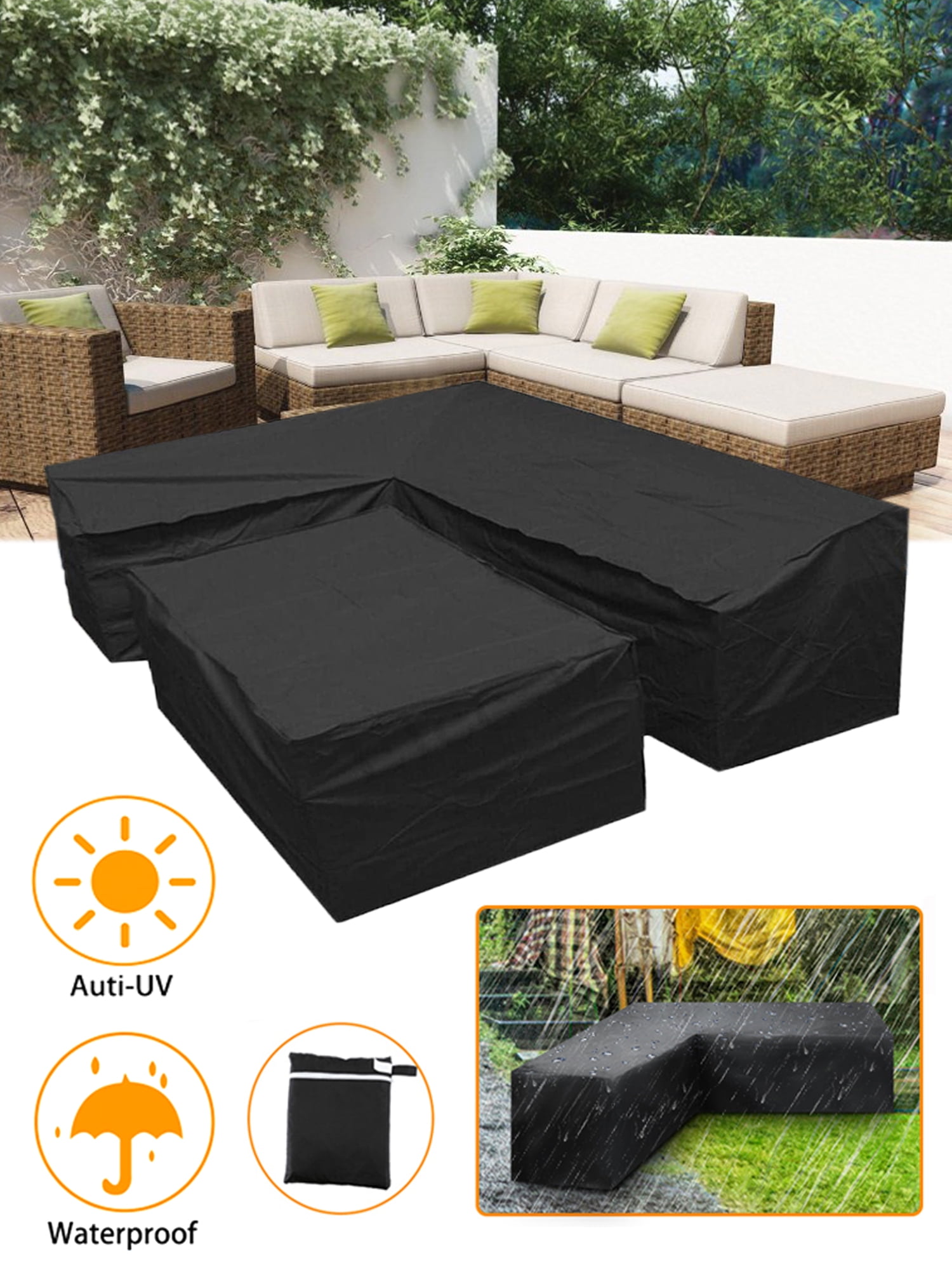 KBOOK Outdoor Patio Furniture Cover Oxford Cloth UV-Resistant ...