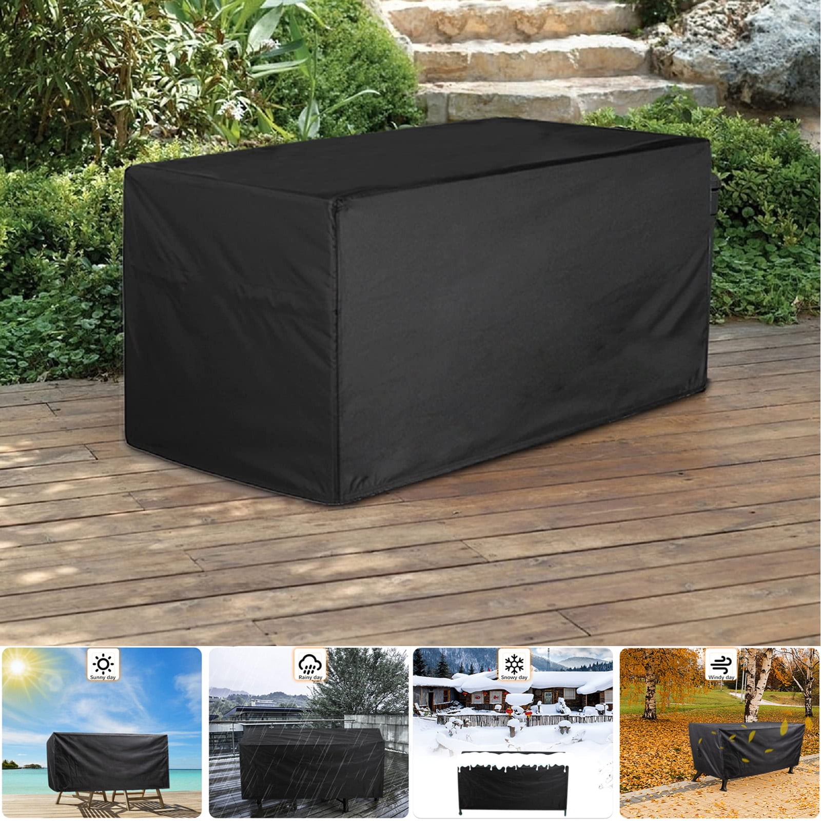 Kbook Patio Deck Box Cover, Waterproof, Heavy Duty, 62x30x27 inch ...