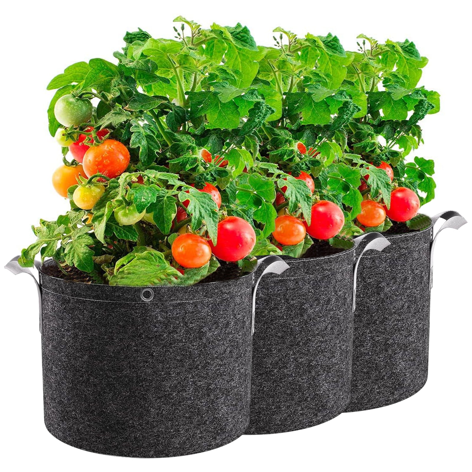 KBOOK Plant Grow Bag 3/5/7 Gallon Vegetable Plant Pot Fabric Pot with ...