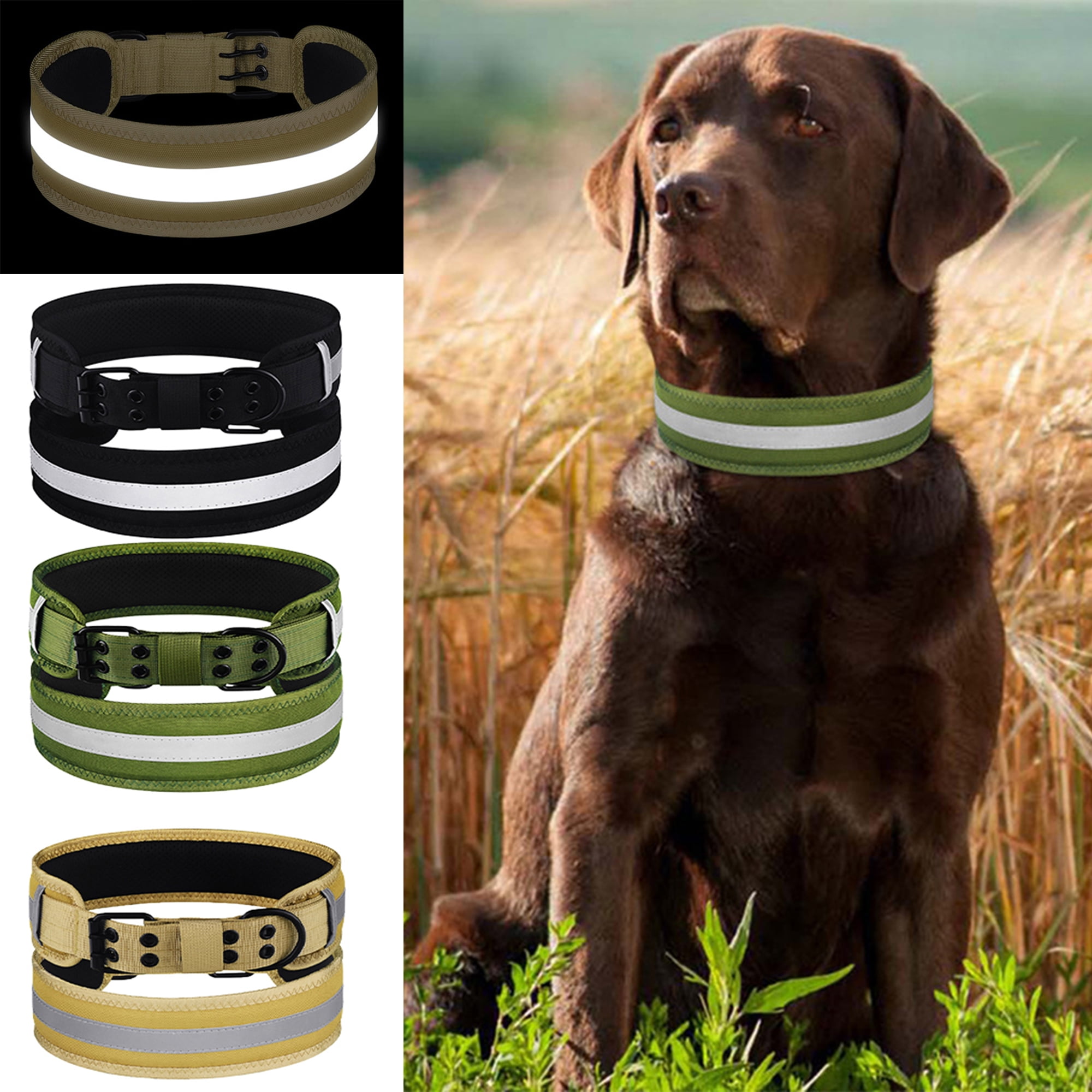 KBOOK Reflective Tactical Dog Collar for Medium Large Dogs Heavy Duty ...