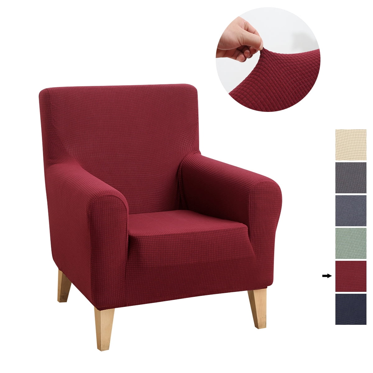 KBOOK Stretch Sofa Shield Fitted Armchair Slipcover Jacquard Solid ...
