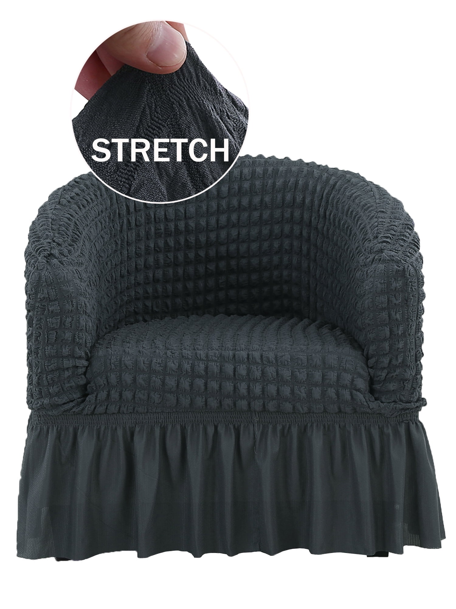 KBOOK Tub Chair Cover Pleated Ruffled Skirt Chair Slipcover Pub Club ...
