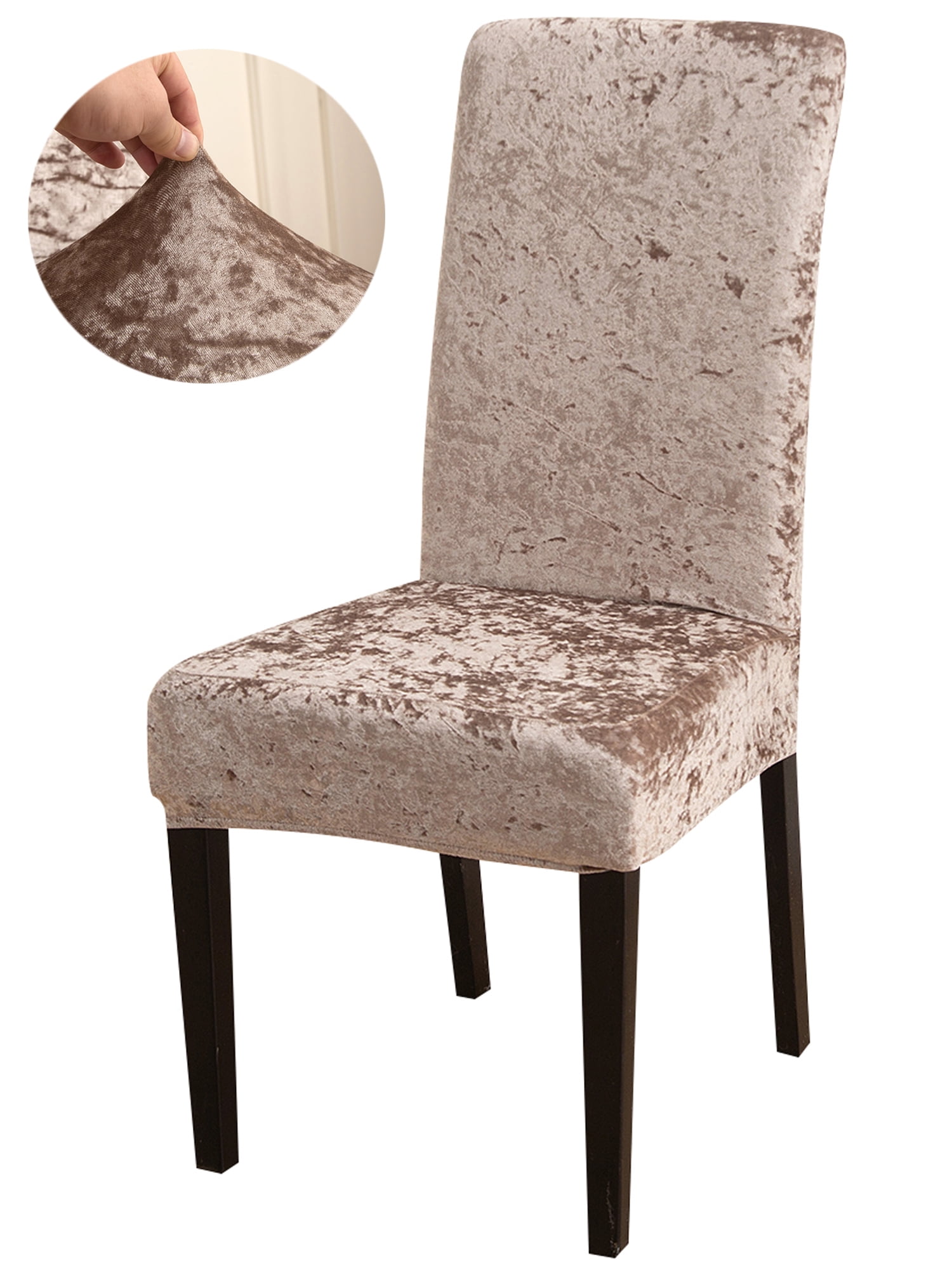 KBOOK Velvet Dining Chair Covers Stretch Dining Chair Slipcover Seat ...