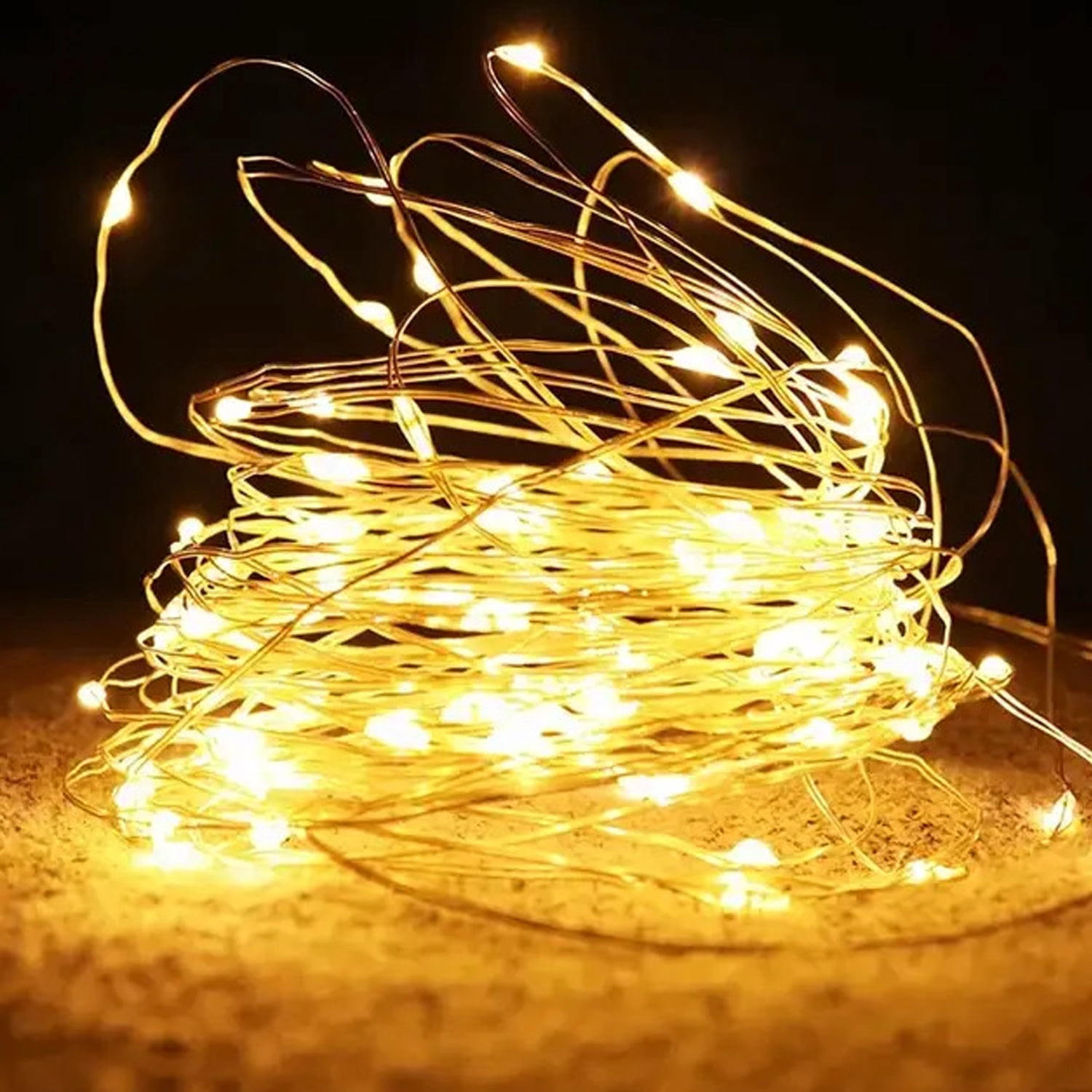 KBOOK Waterfall Lights Copper Wire String Lights 3.2Ft 50 LEDs ...