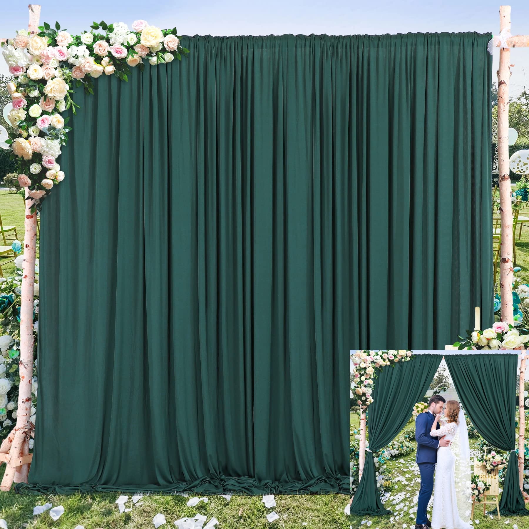 KBOOK White Backdrop Curtains for Parties 5x10Ft Photography Backdrop ...