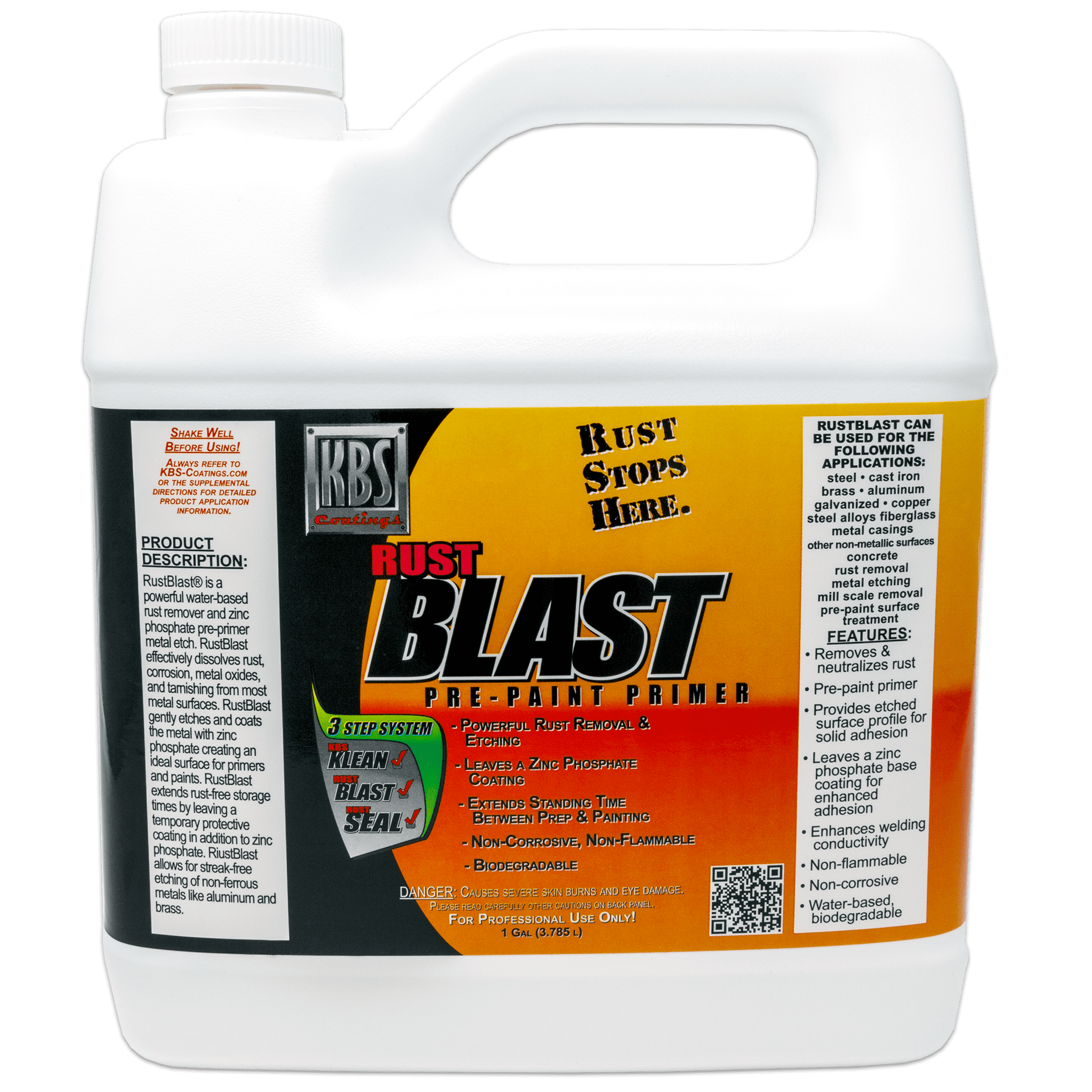 KBS 3500 RustBlast Gallon - Powerful Metal Acid Etch and Rust Remover ...