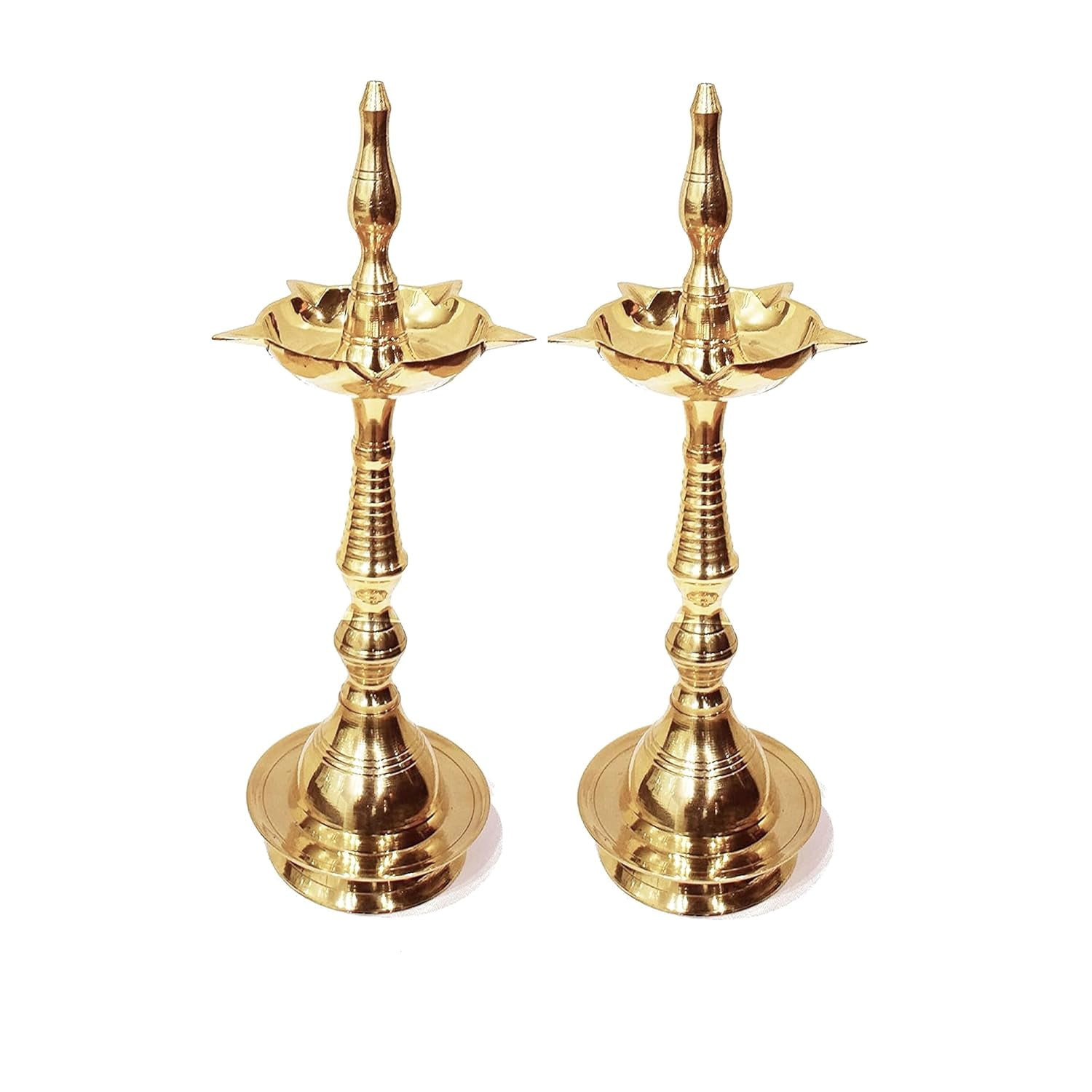 KBV Pure Brass Oil Lamp for Pooja Kerela Nilavilakku Diya Deep Burner ...