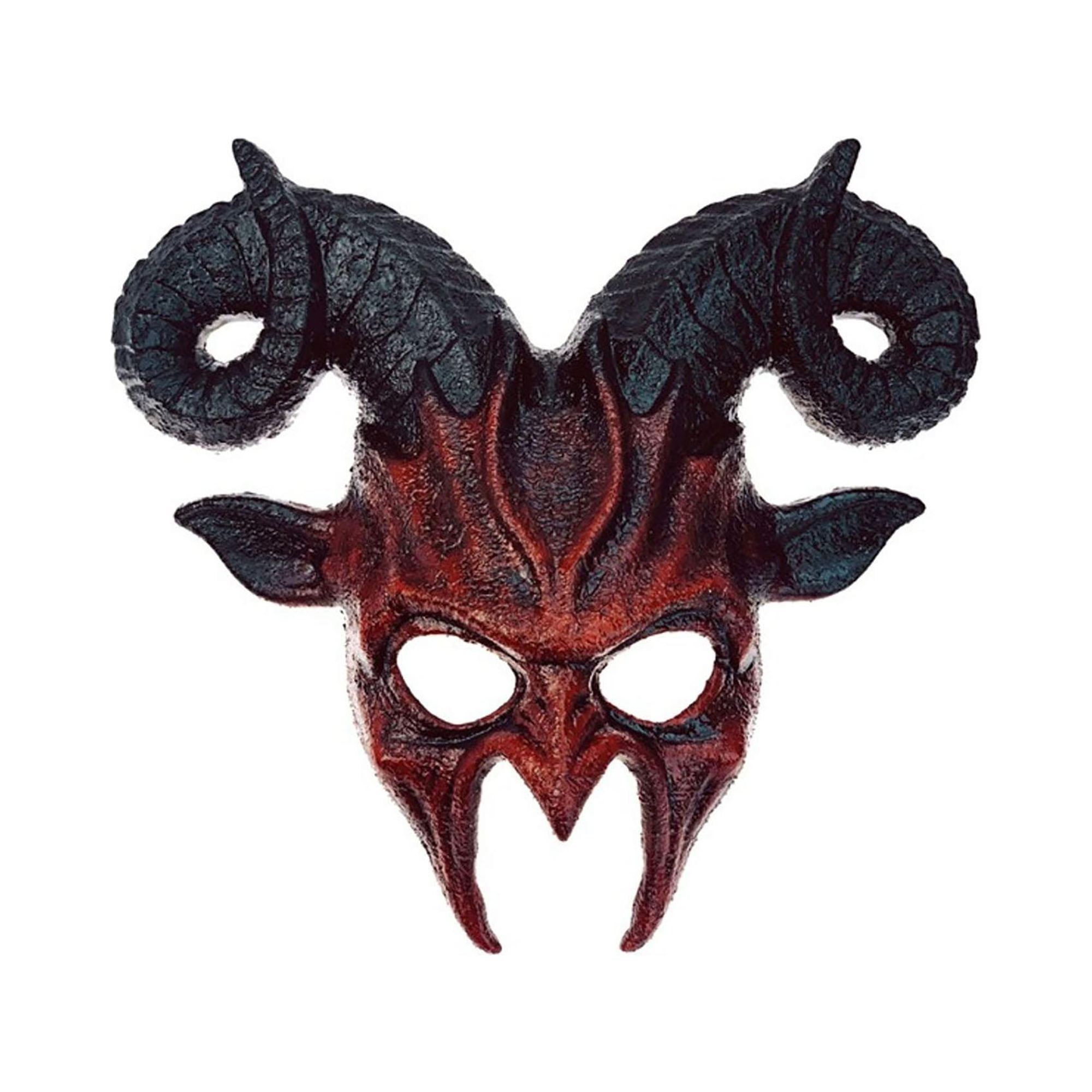 KBW Blood Red Dark Demon Ram Black Horned Goat Man Adult Halloween ...