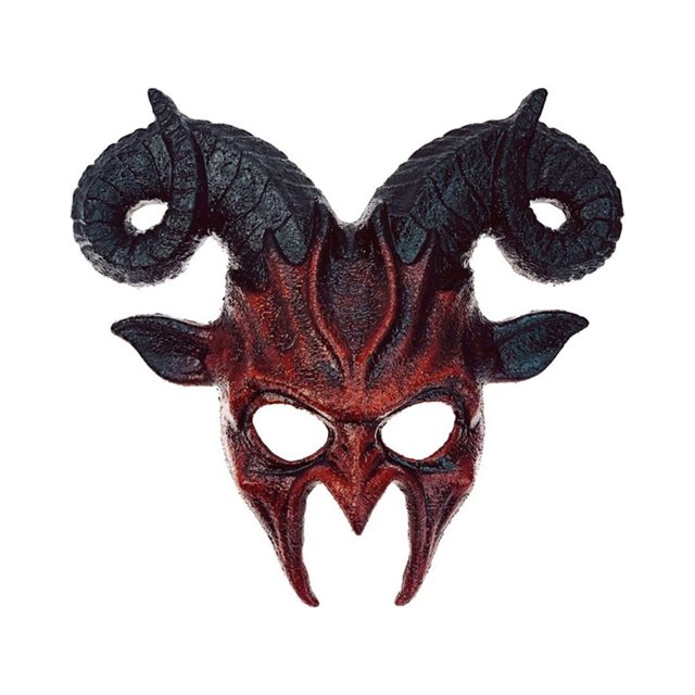 KBW Blood Red Dark Demon Ram Black Horned Goat Man Adult Halloween ...