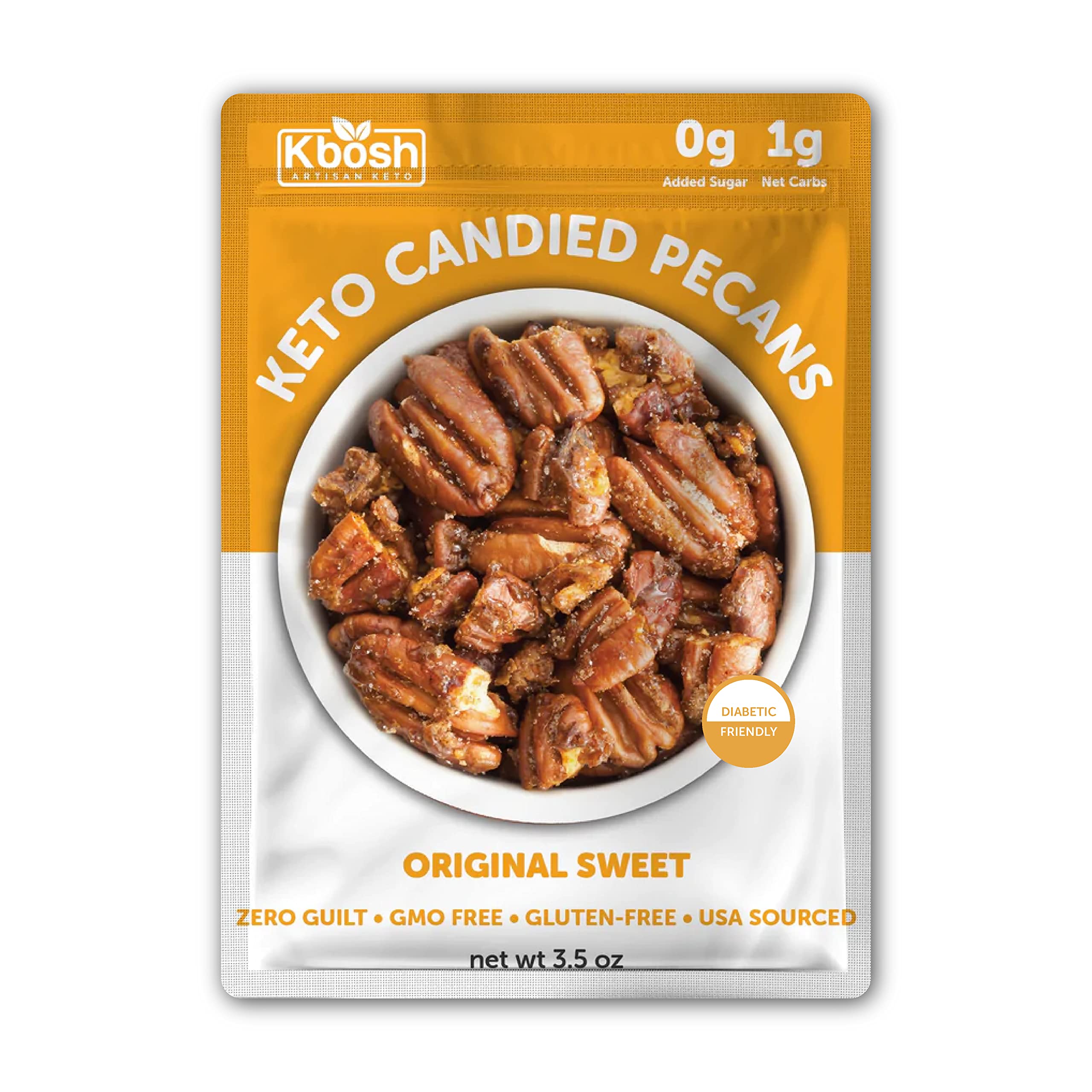 KBosh Keto Candied Pecans ZS23 - Sweet and Crunchy Low Carb Snacks with ...