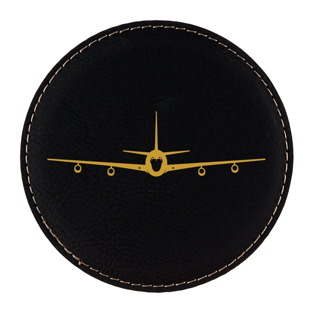 KC-135A Stratotanker Coaster Laser Engraved Leatherette - Round ...